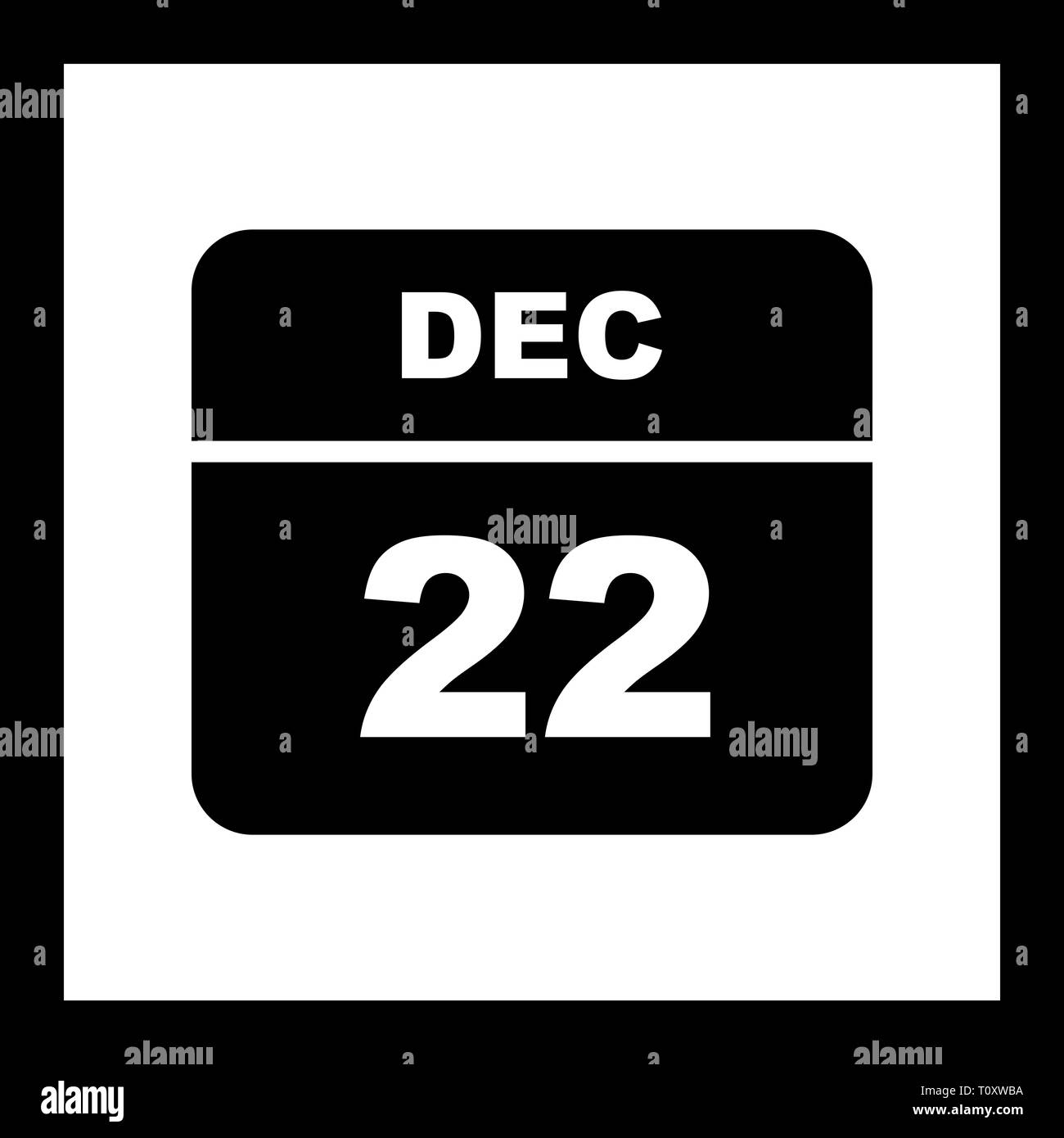 December 22nd Date on a Single Day Calendar Stock Photo - Alamy