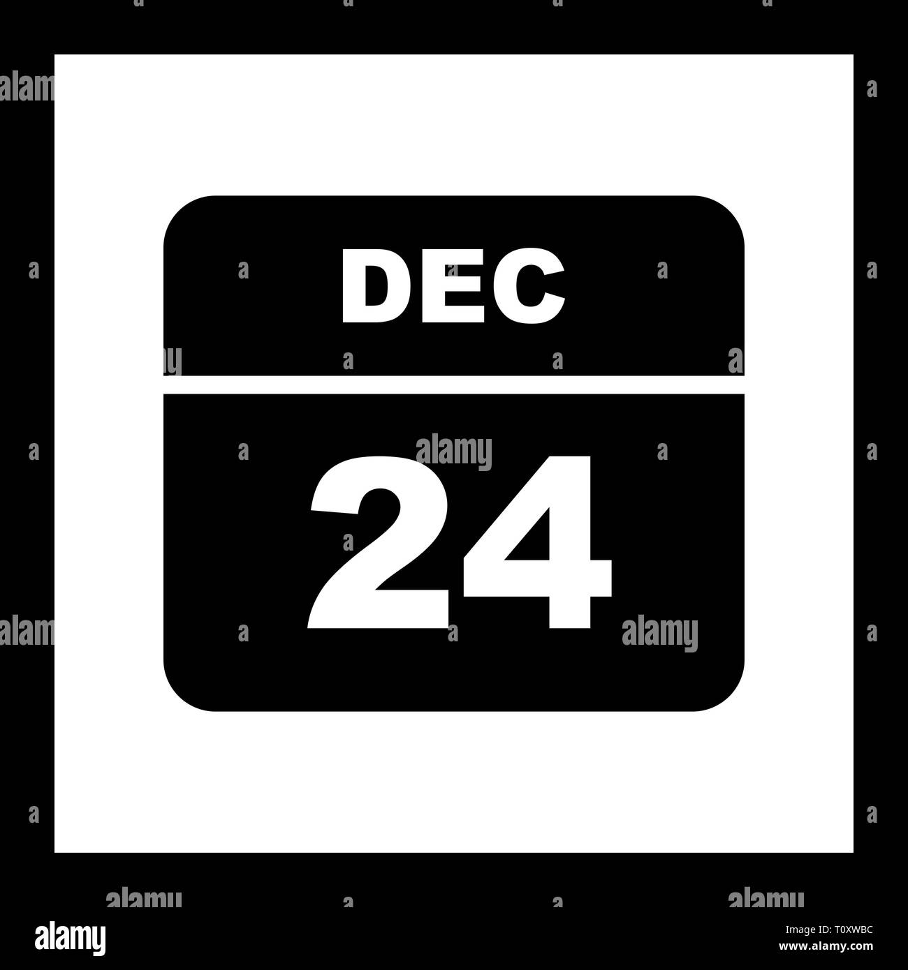 24 december calendar Black and White Stock Photos & Images - Alamy