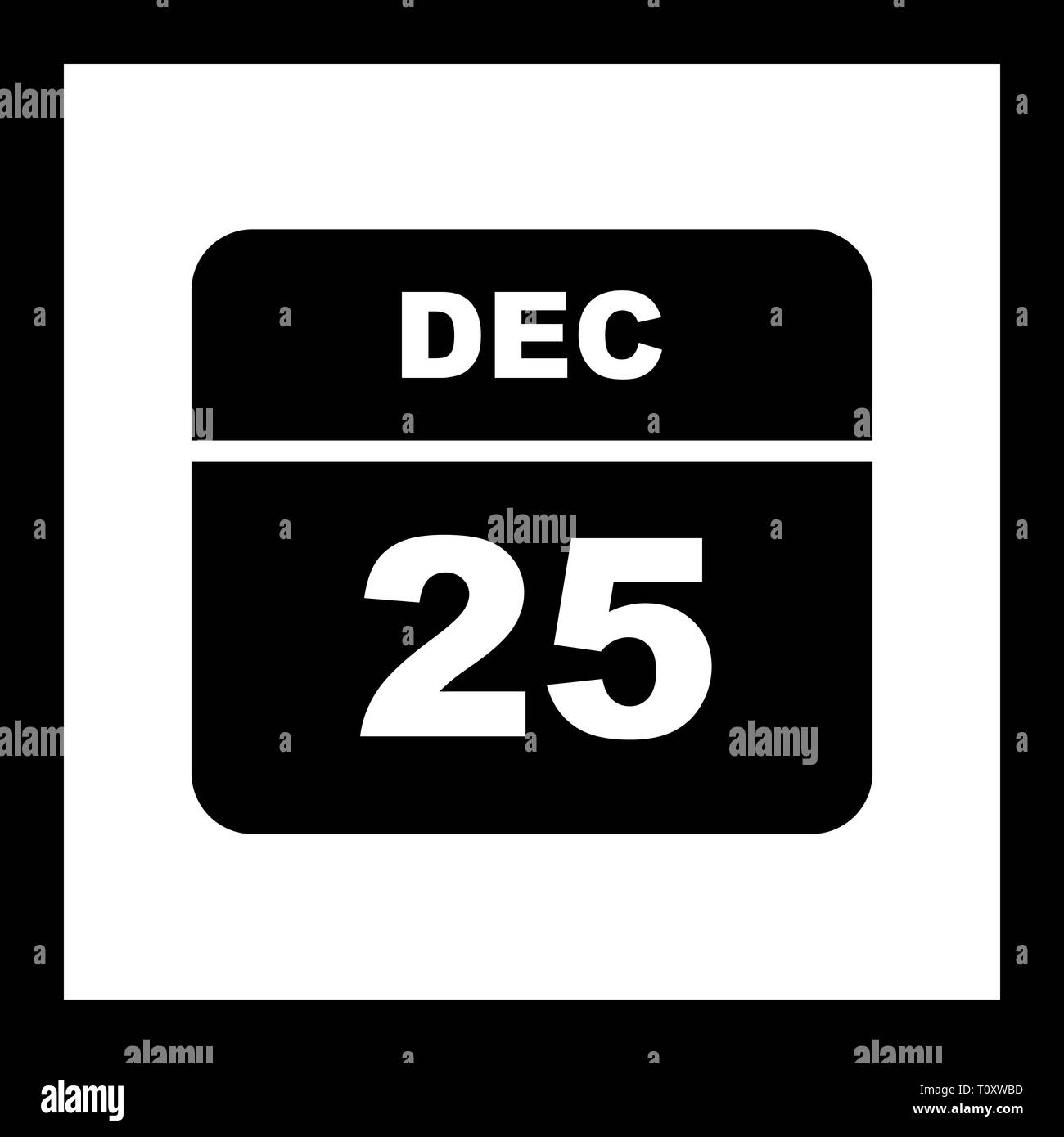 25th december calendar Black and White Stock Photos & Images - Alamy