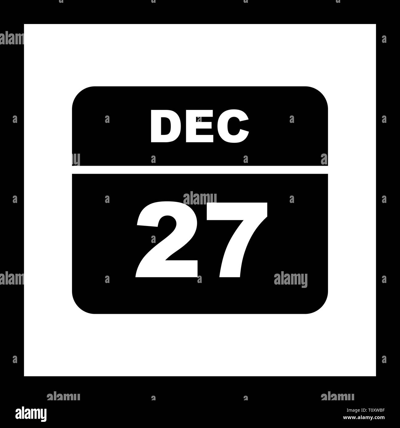 December 27th Date on a Single Day Calendar Stock Photo - Alamy
