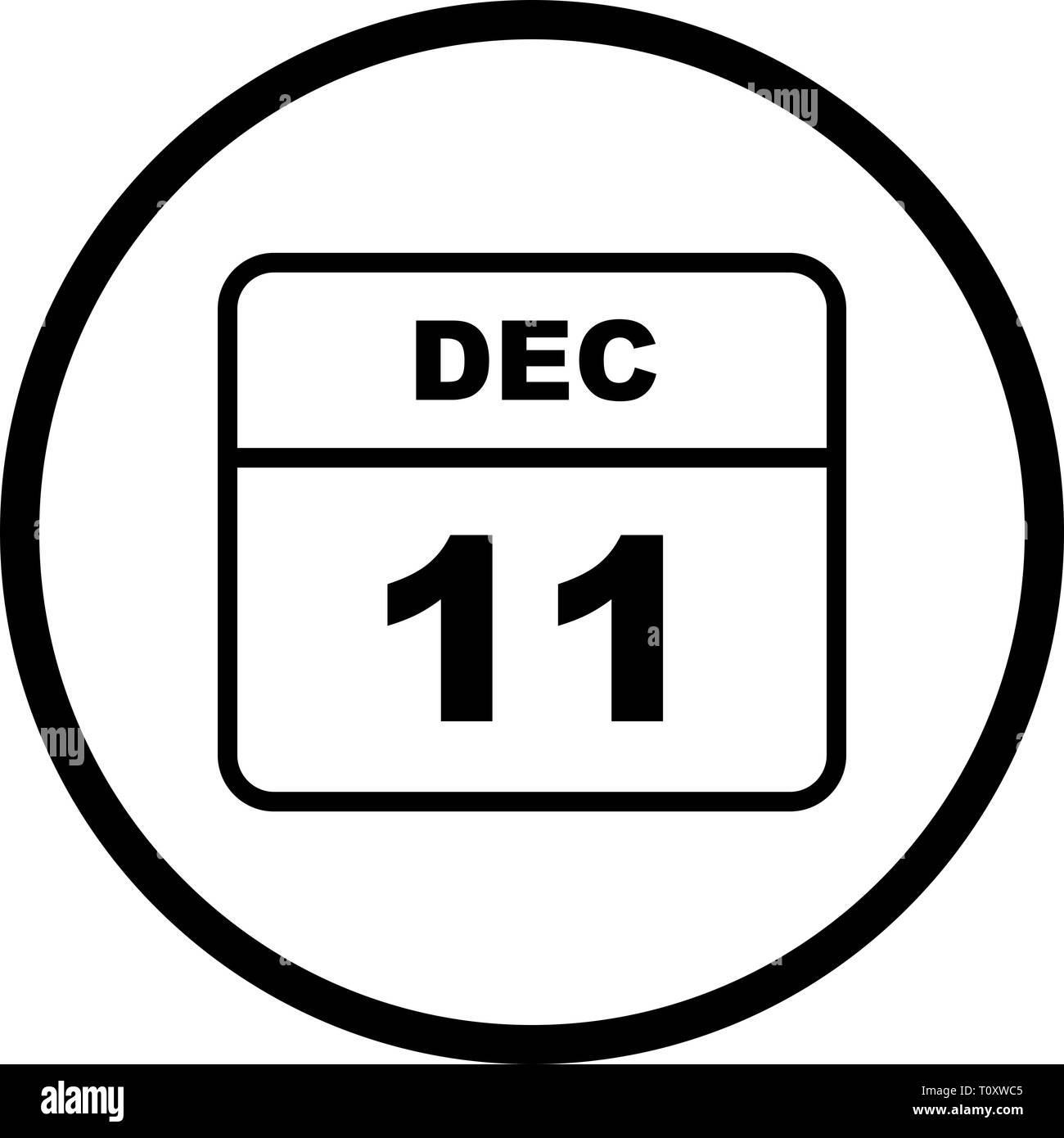 December 11th Date on a Single Day Calendar Stock Photo - Alamy