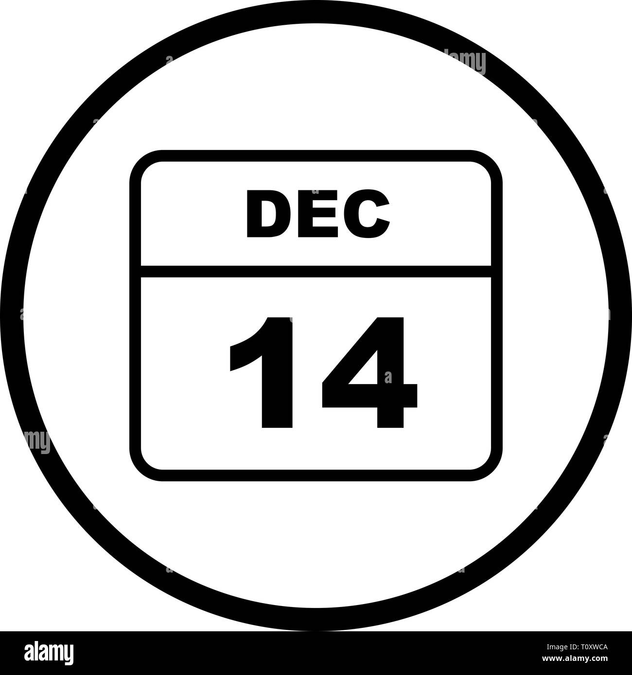 December 14th Date on a Single Day Calendar Stock Photo - Alamy