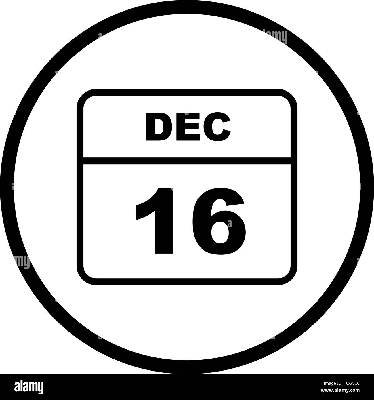 16 december calendar Black and White Stock Photos & Images - Alamy