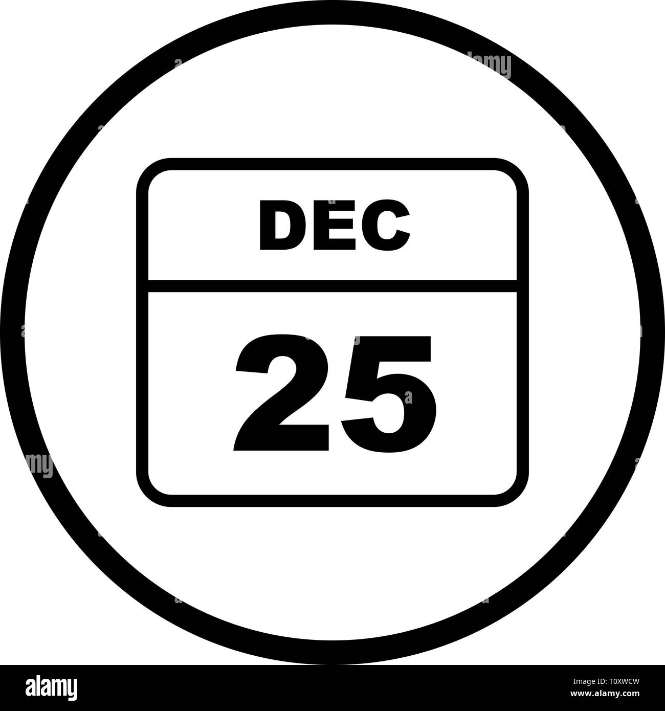 December 25 calendar Black and White Stock Photos & Images - Alamy
