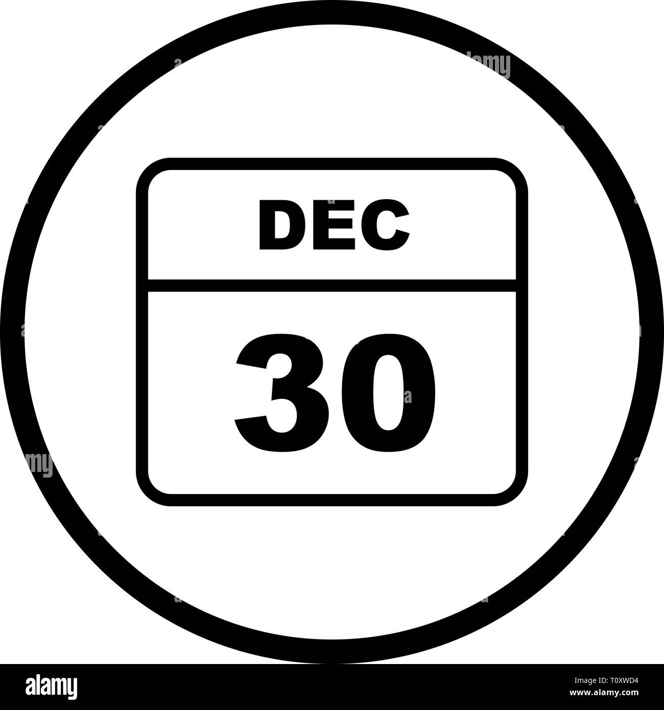 Calendar day 30 Black and White Stock Photos & Images - Alamy