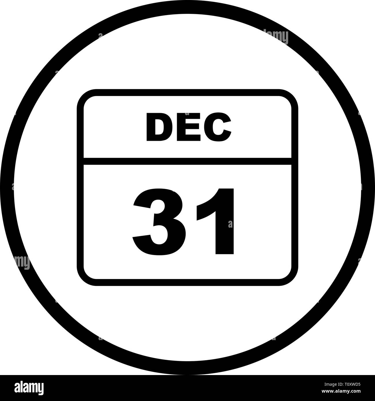 31 december calendar Black and White Stock Photos & Images - Alamy