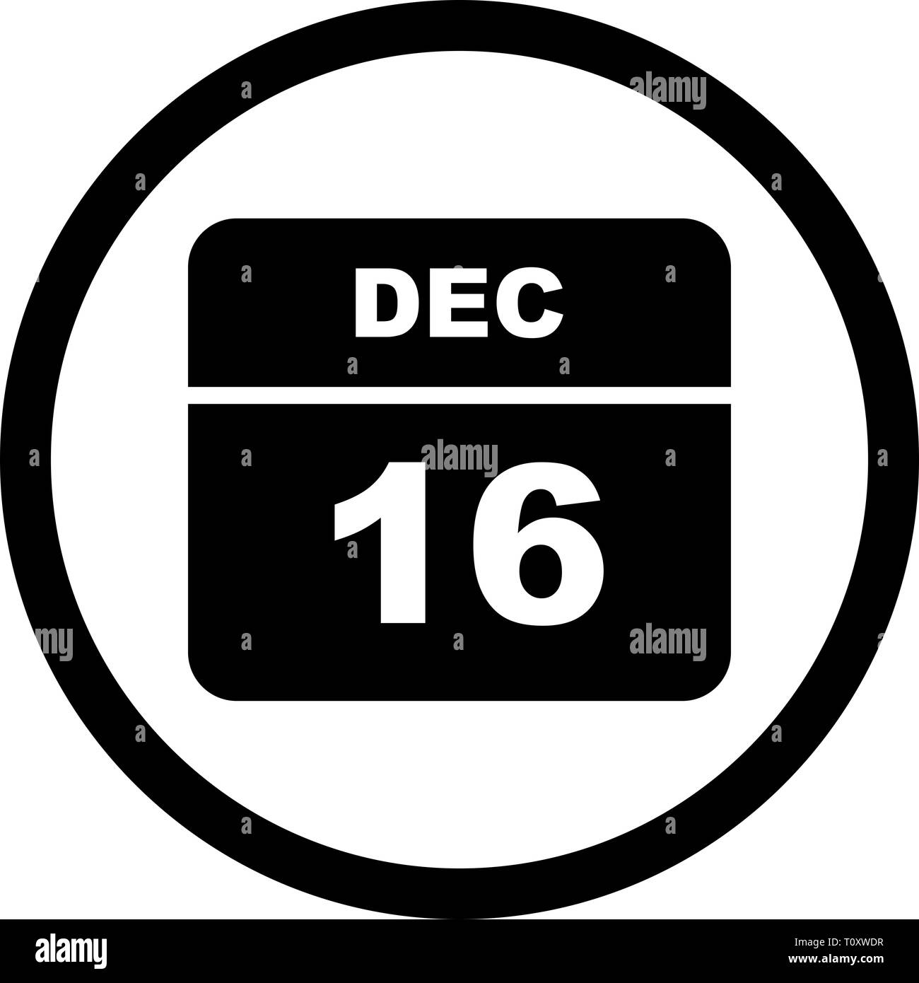 December 16th Date on a Single Day Calendar Stock Photo - Alamy