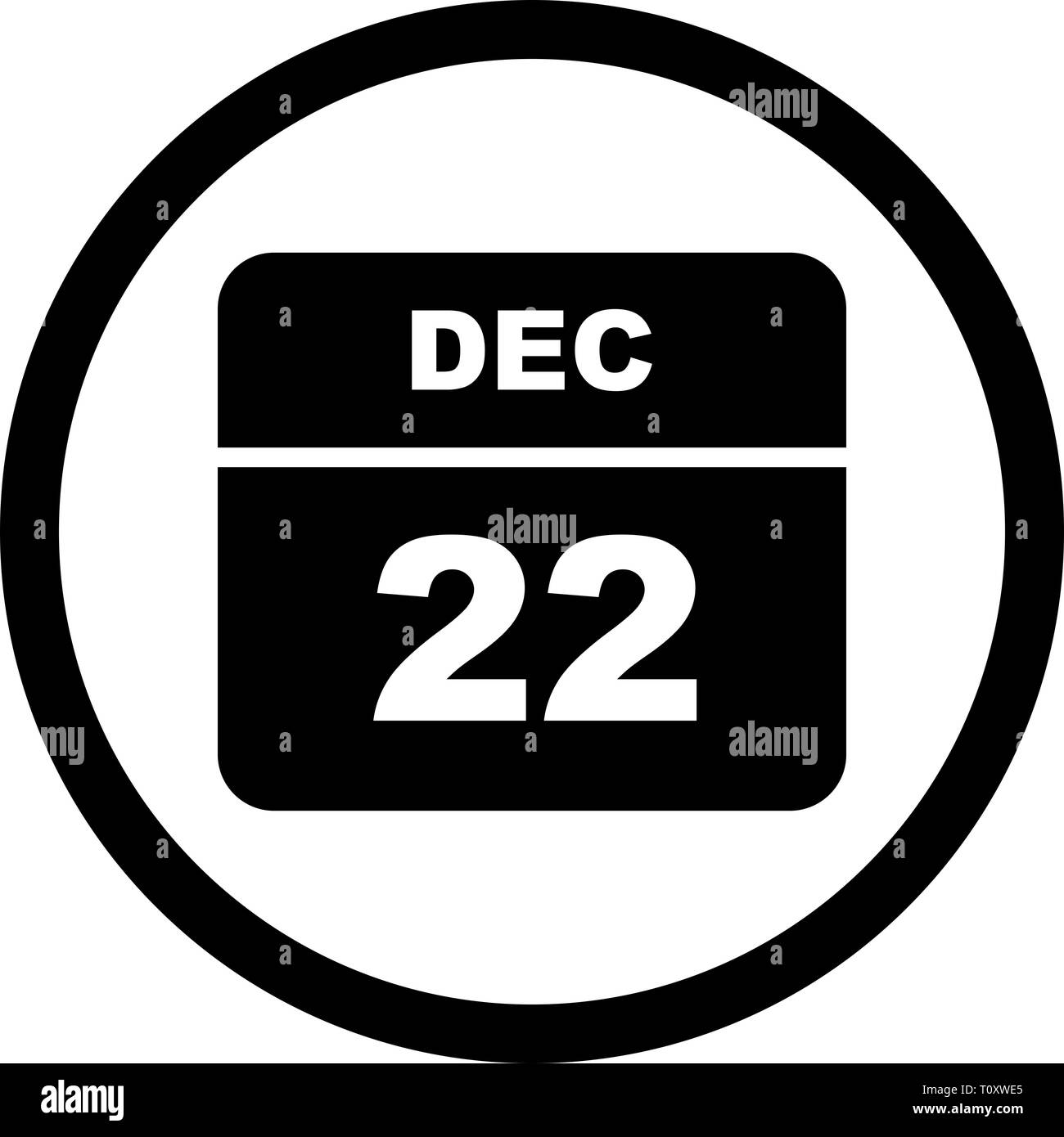 December 22nd Date on a Single Day Calendar Stock Photo - Alamy