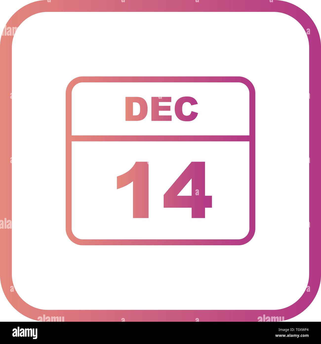 December 14th Date on a Single Day Calendar Stock Photo - Alamy