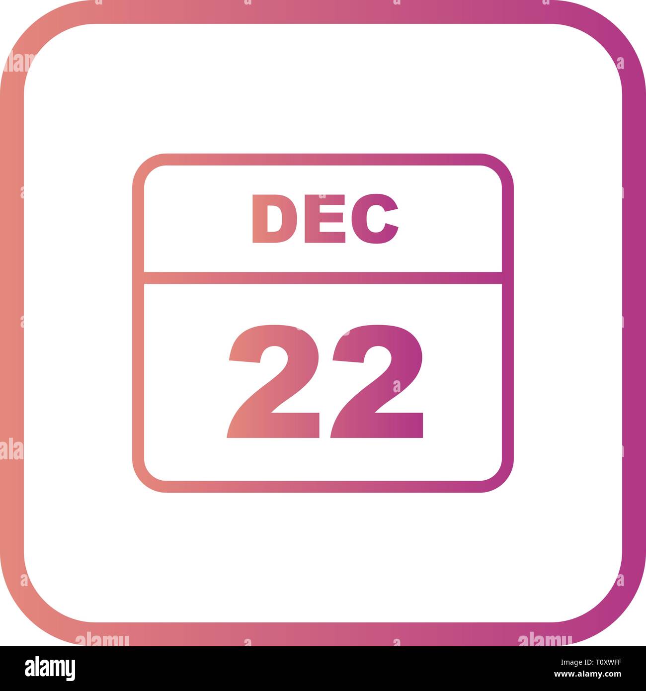 December 22nd Date on a Single Day Calendar Stock Photo - Alamy