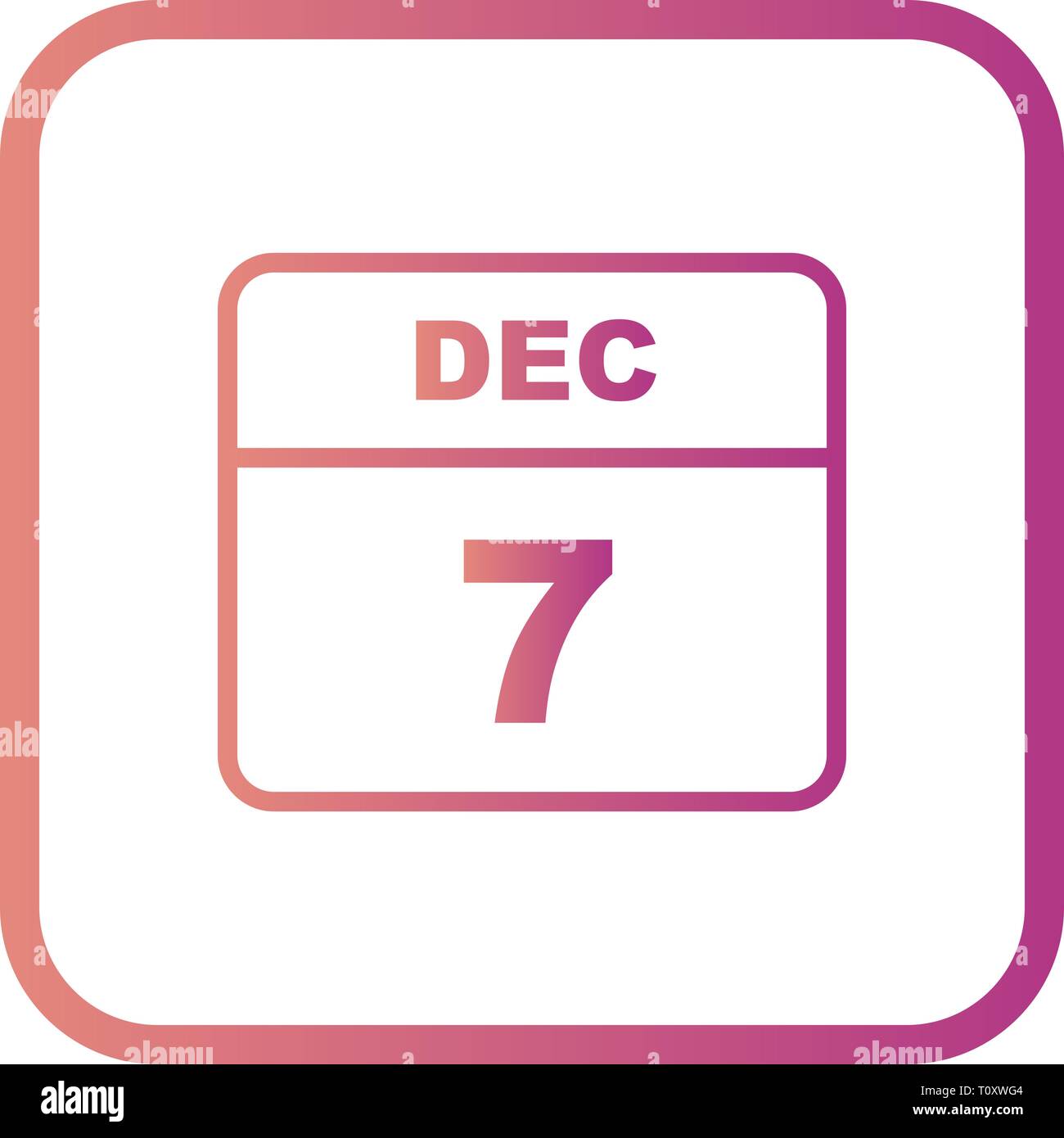 December 7th Date on a Single Day Calendar Stock Photo - Alamy