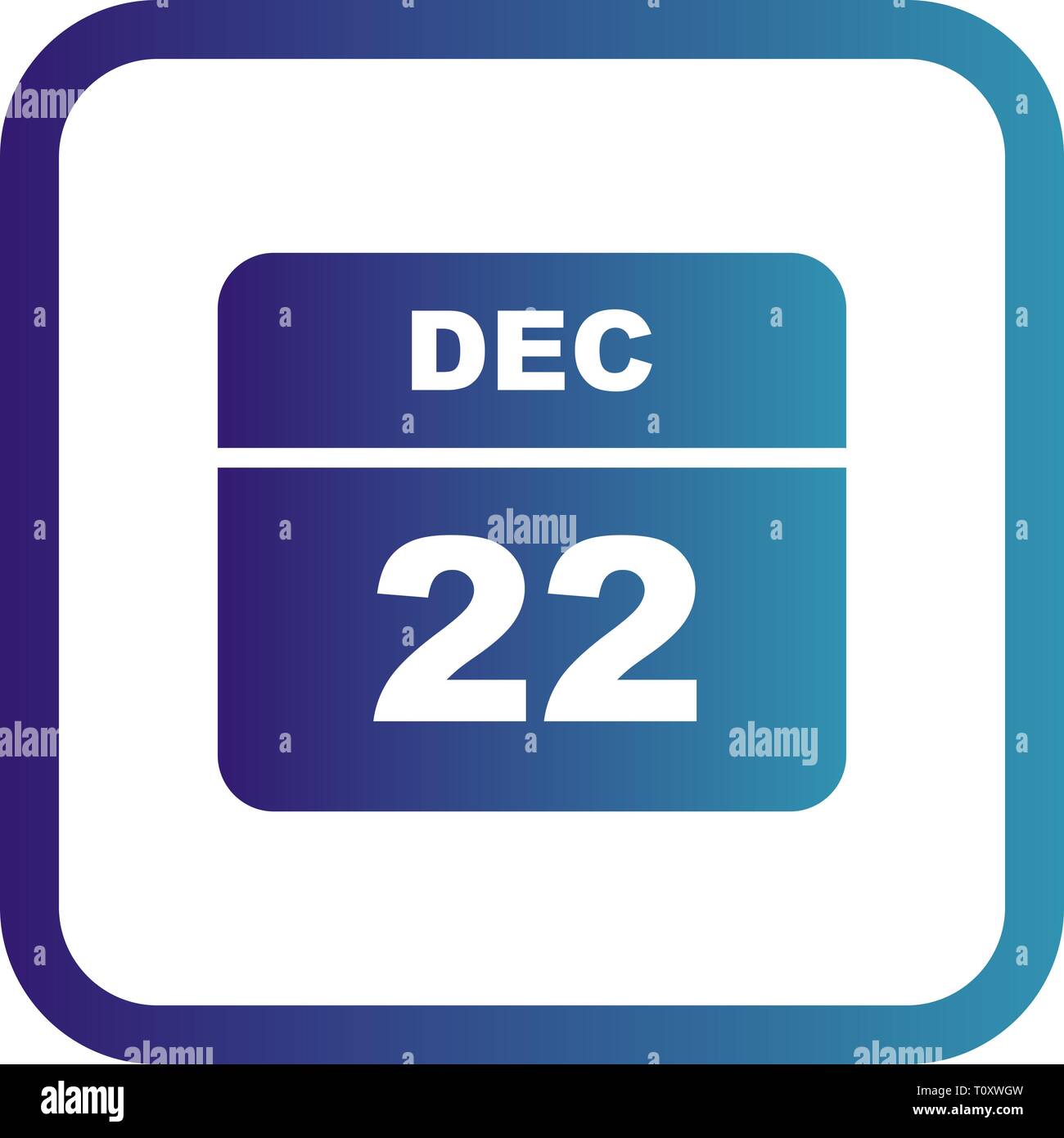 December 22nd Date on a Single Day Calendar Stock Photo - Alamy