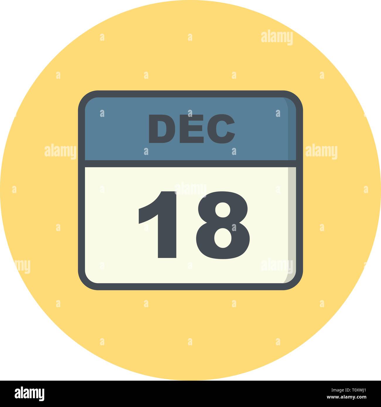 December 18th Date on a Single Day Calendar Stock Photo - Alamy