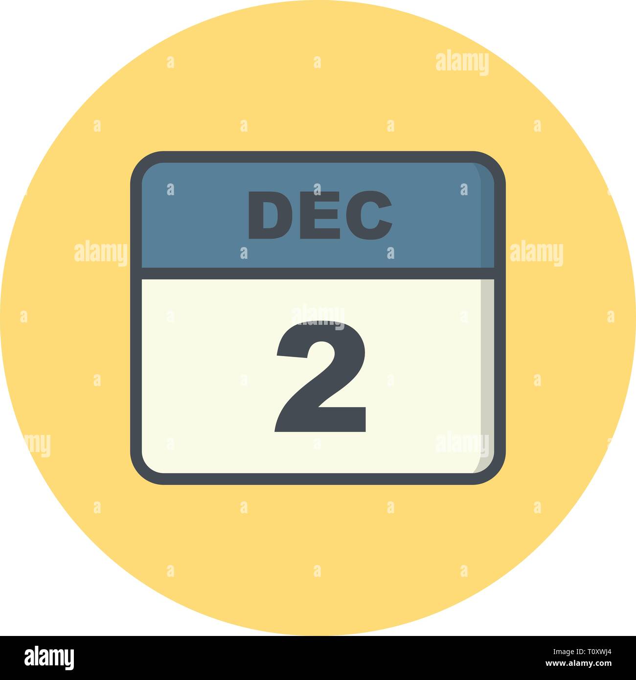 December 2nd Date on a Single Day Calendar Stock Photo - Alamy