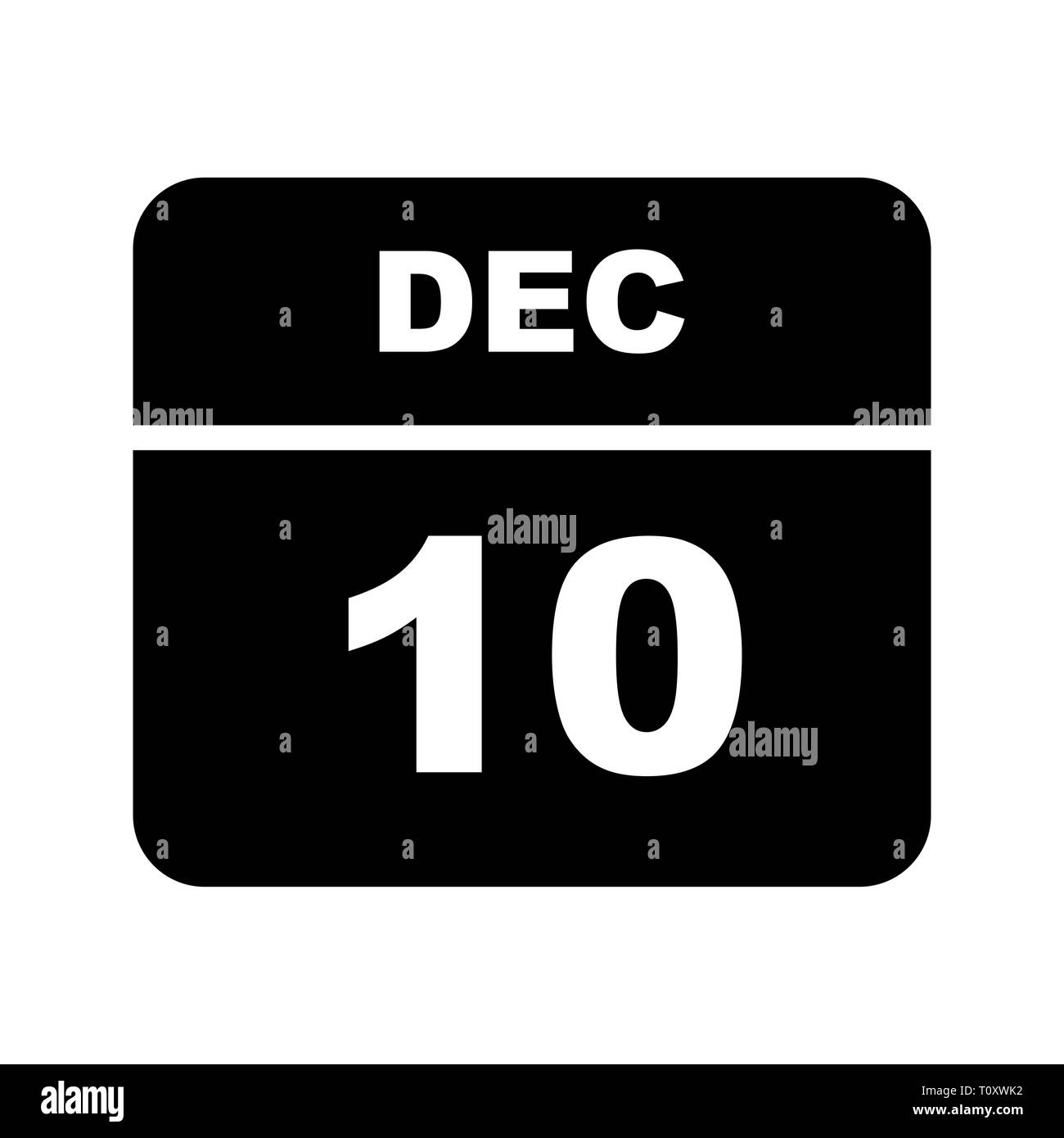 December 10th Date on a Single Day Calendar Stock Photo - Alamy