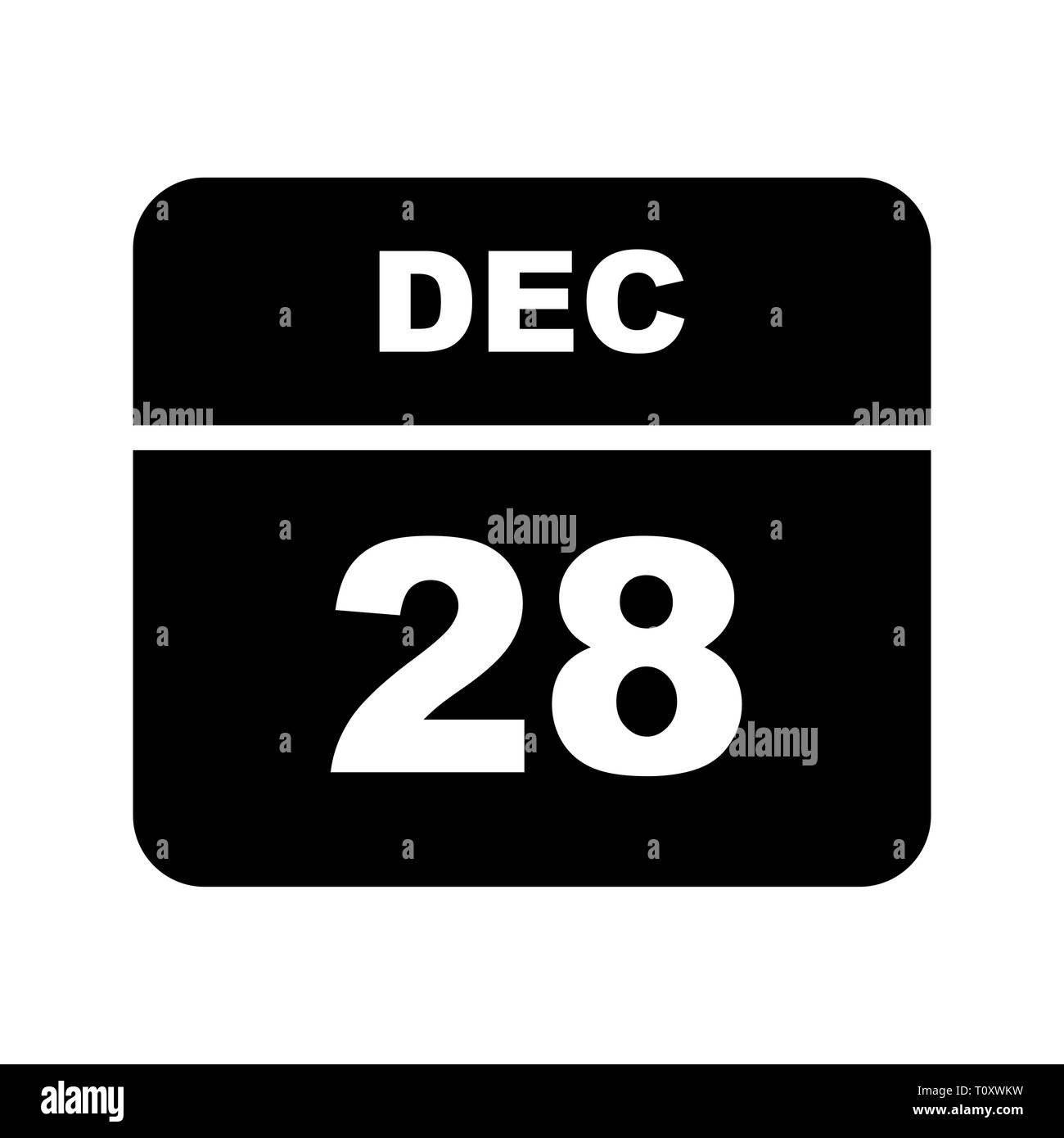 28 december calendar Cut Out Stock Images & Pictures - Alamy