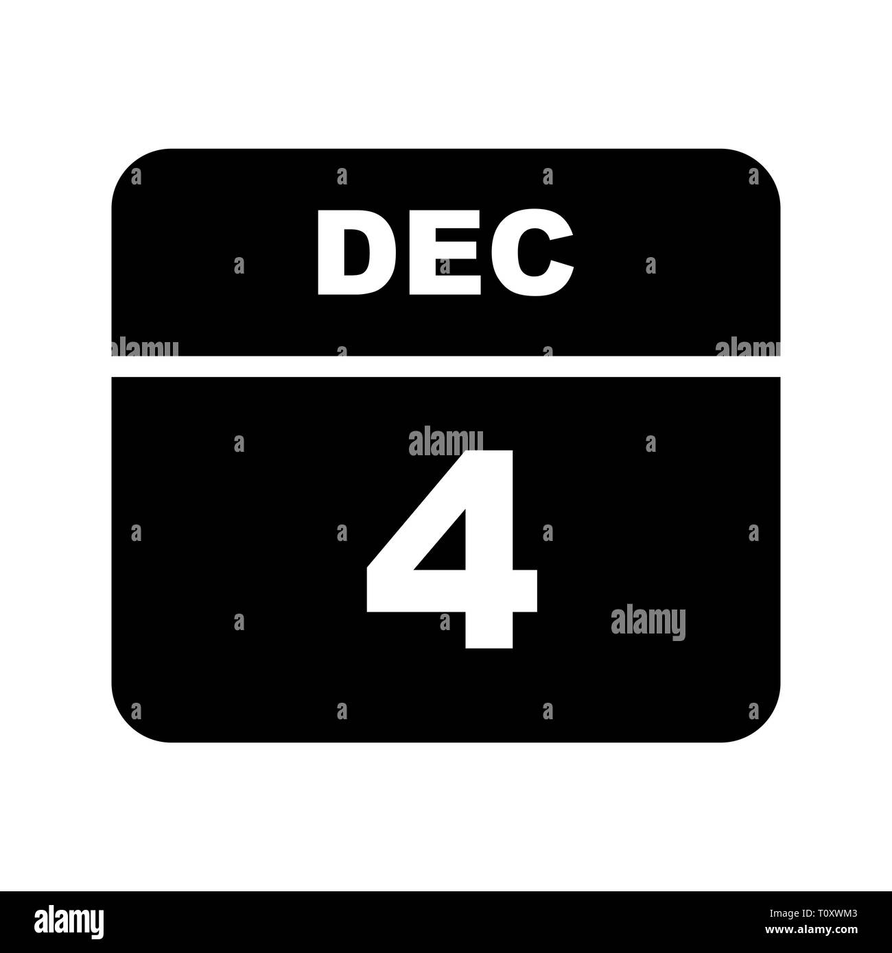 December 4th Date on a Single Day Calendar Stock Photo - Alamy