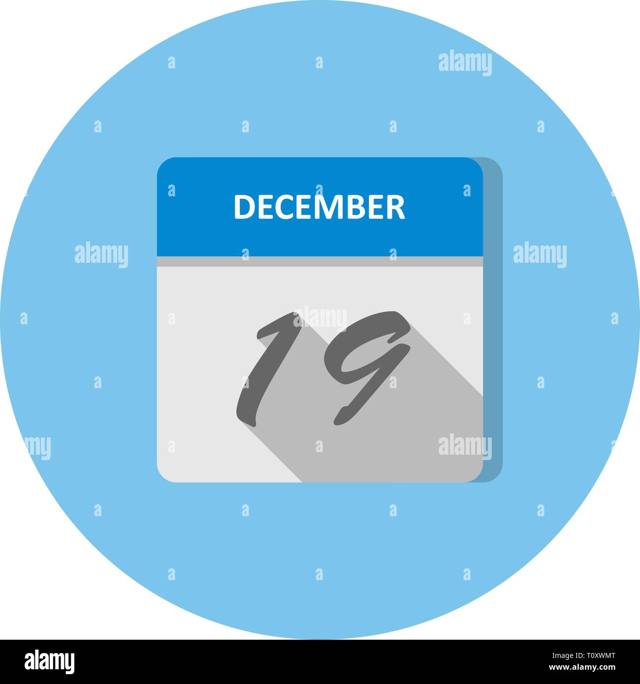 December 19th Date on a Single Day Calendar Stock Photo - Alamy