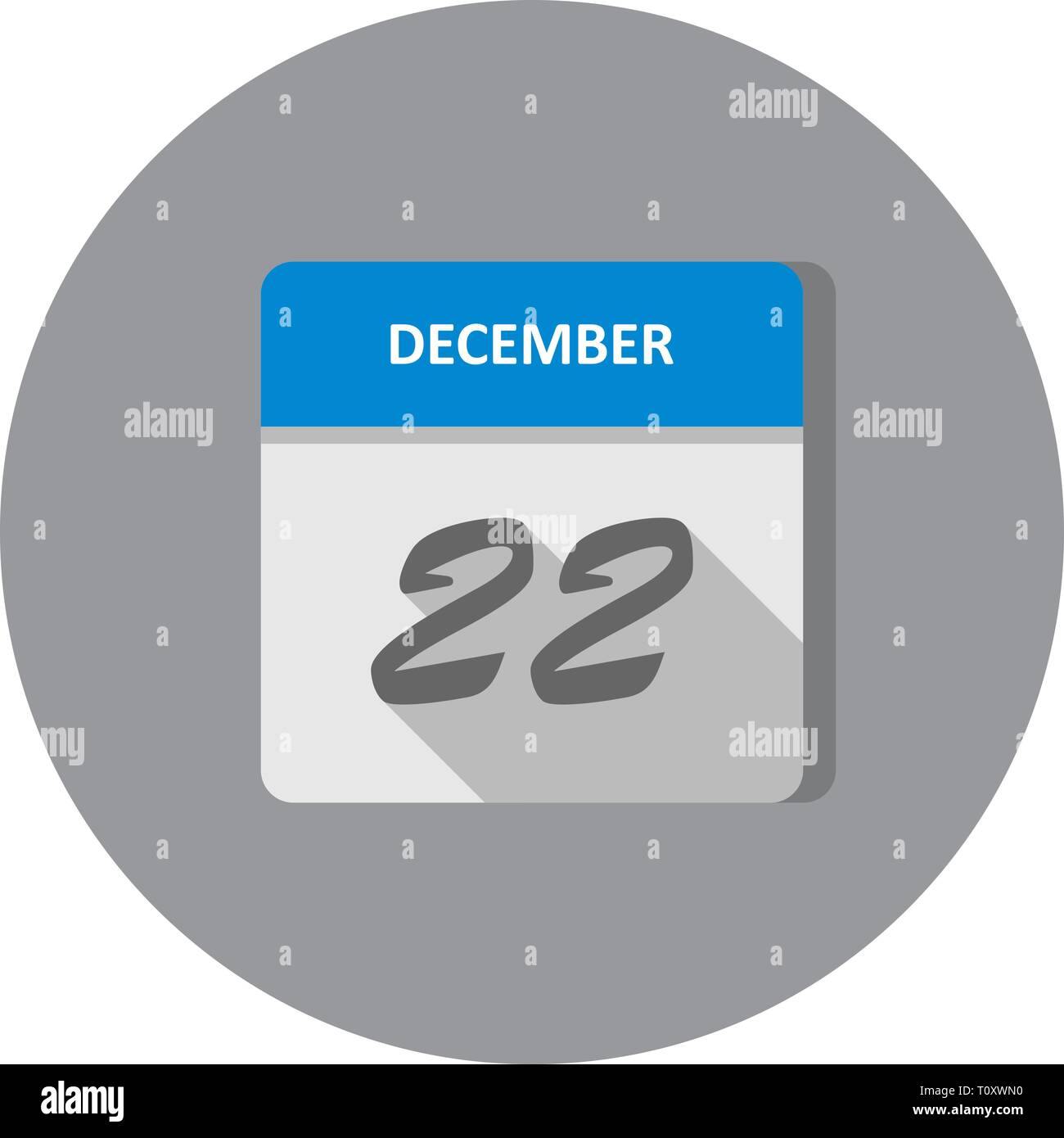 December 22nd Date on a Single Day Calendar Stock Photo - Alamy