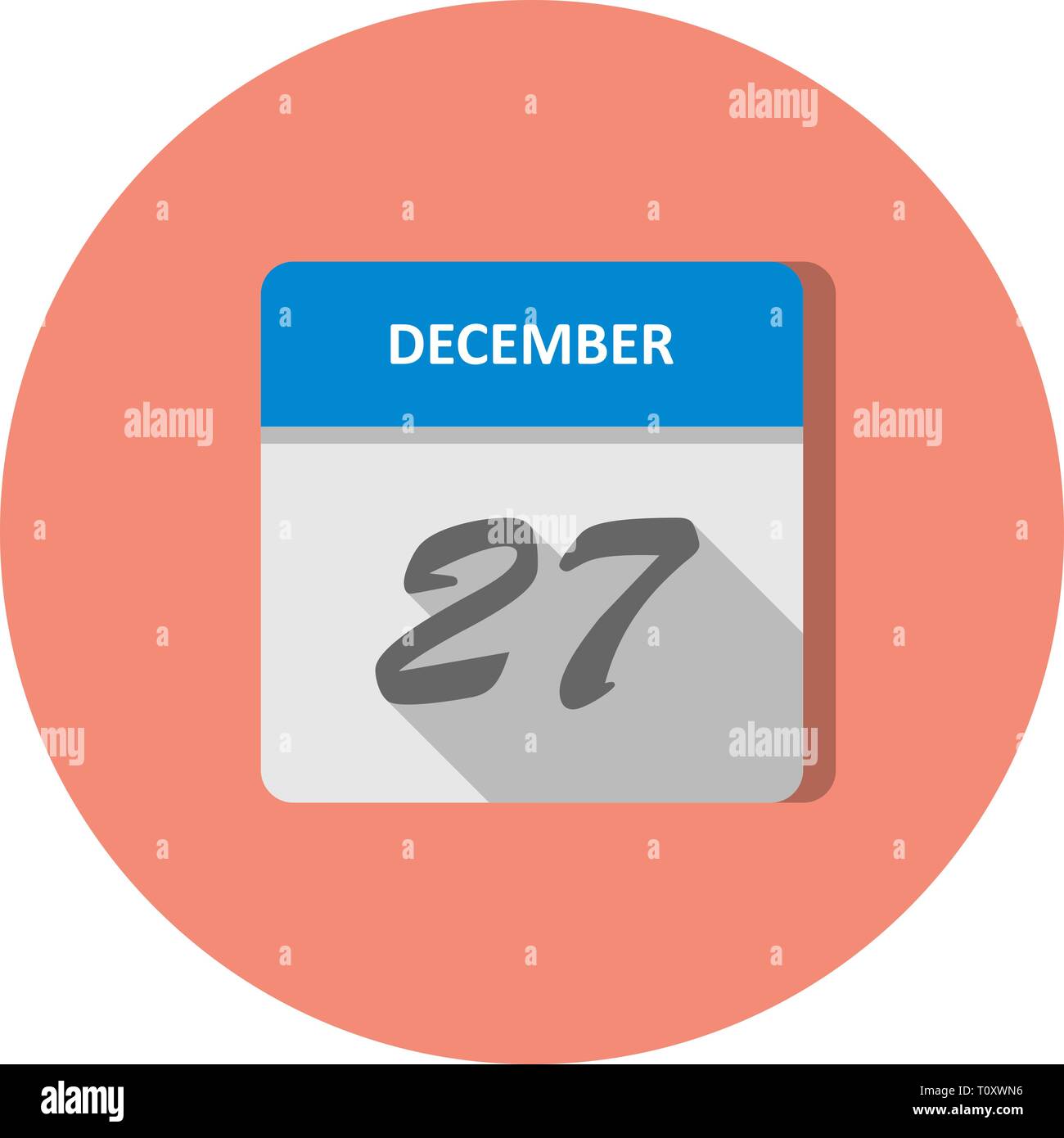December 27th Date on a Single Day Calendar Stock Photo - Alamy