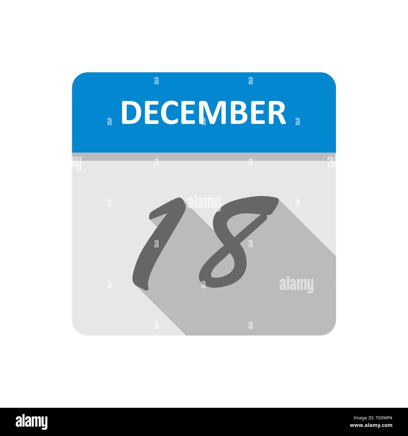 Calendar day on december 18 Cut Out Stock Images & Pictures - Alamy