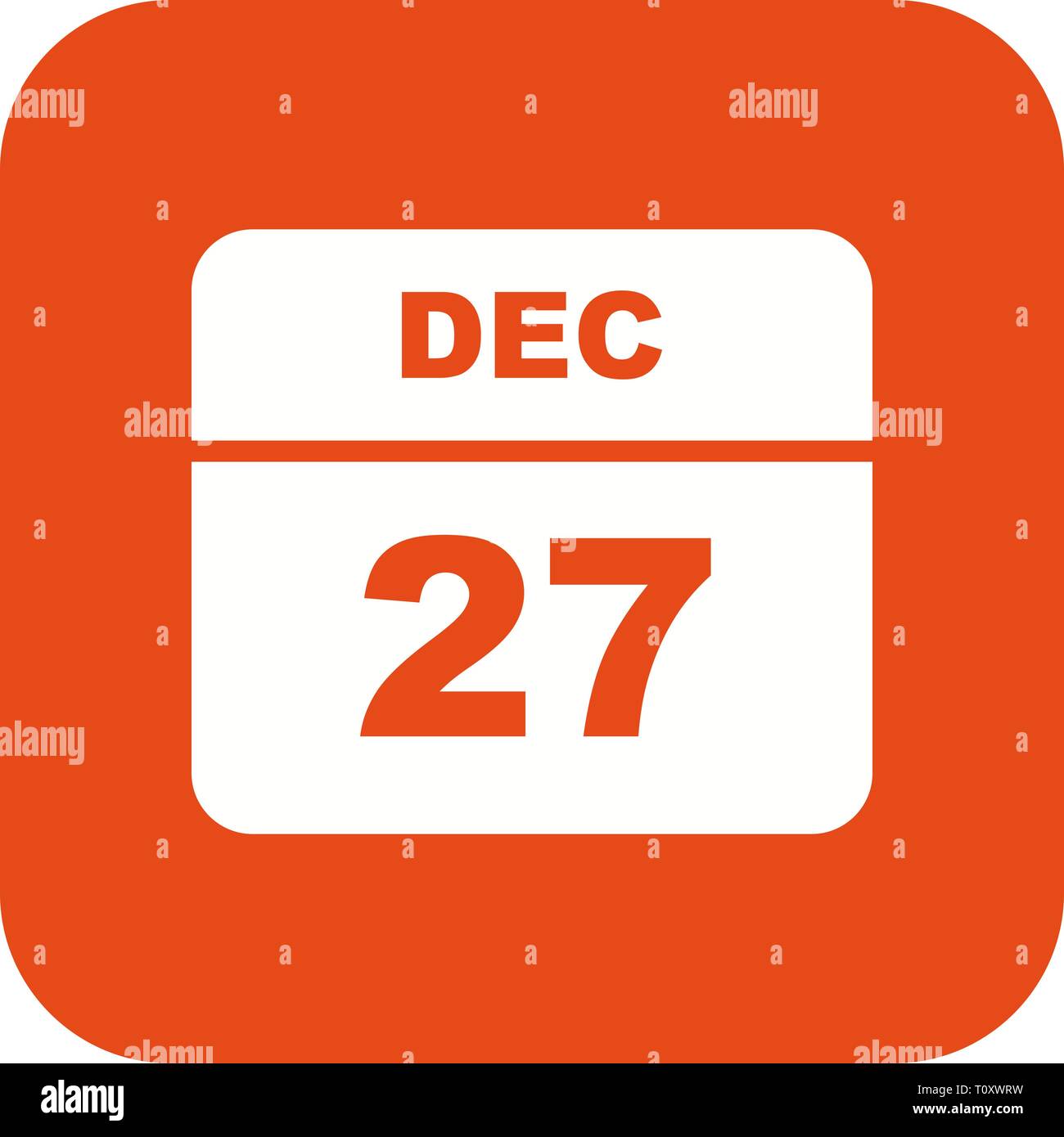 December 27th Date on a Single Day Calendar Stock Photo - Alamy