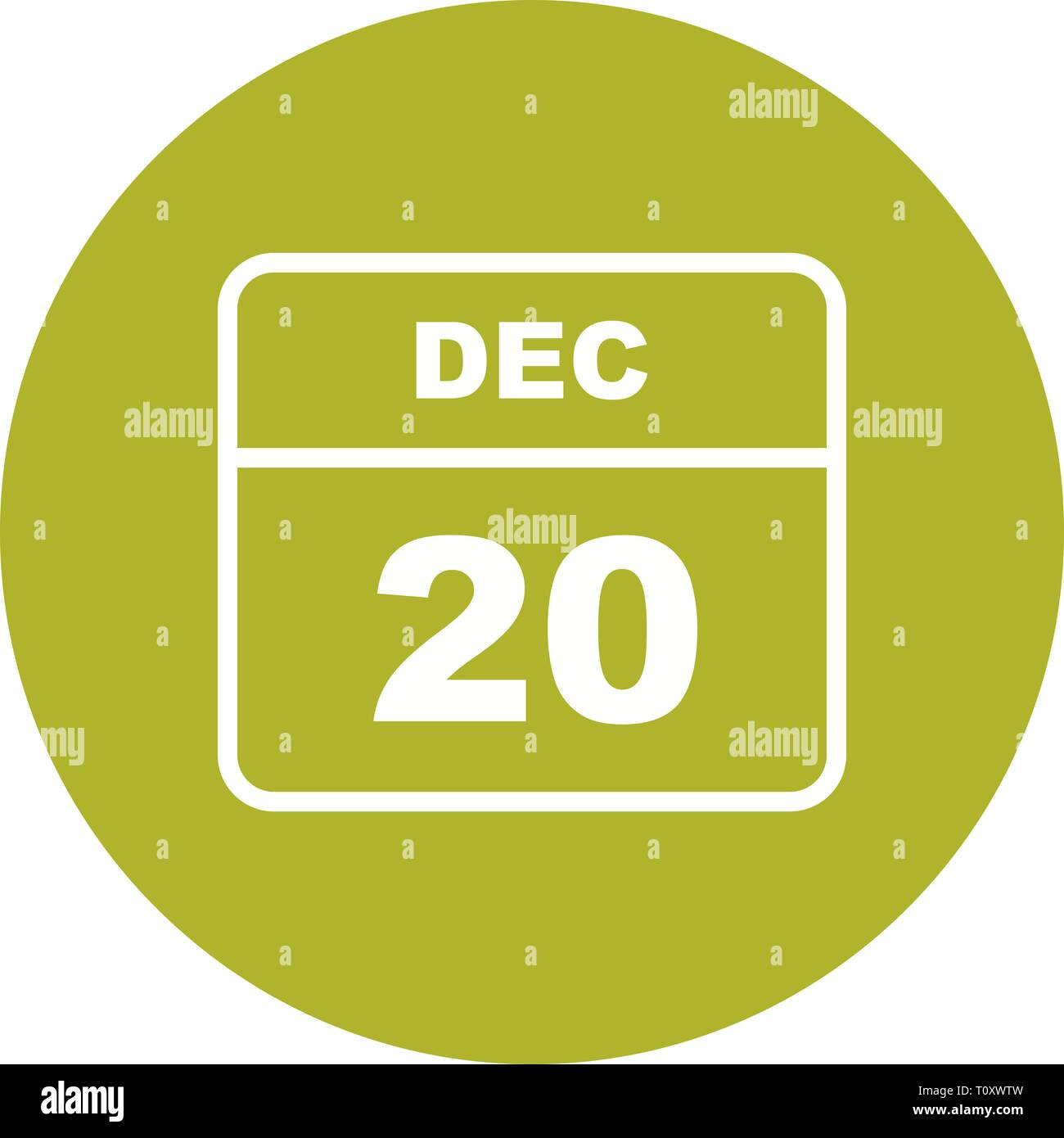 December 20th Date on a Single Day Calendar Stock Photo - Alamy