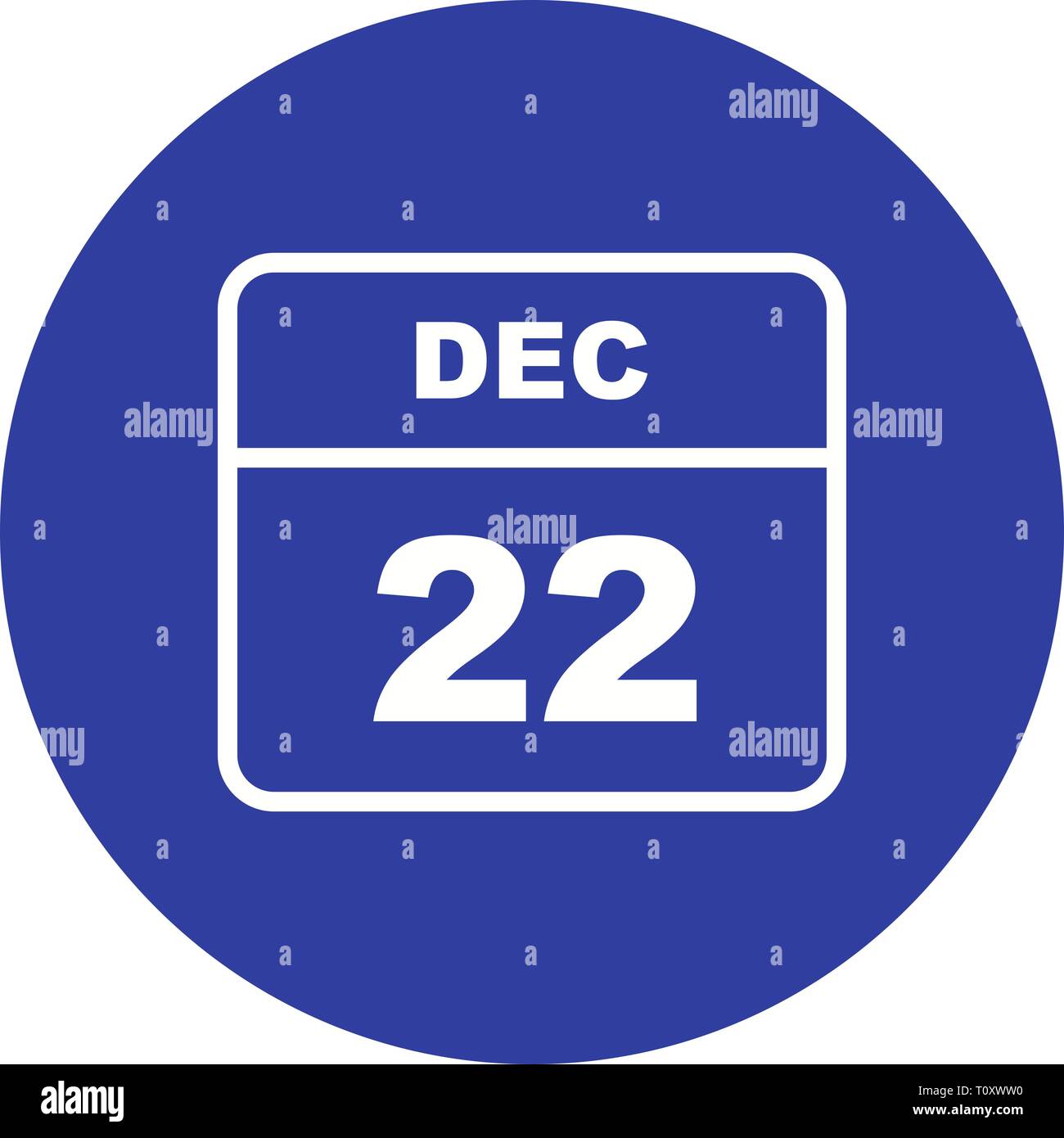 December 22nd Date on a Single Day Calendar Stock Photo - Alamy