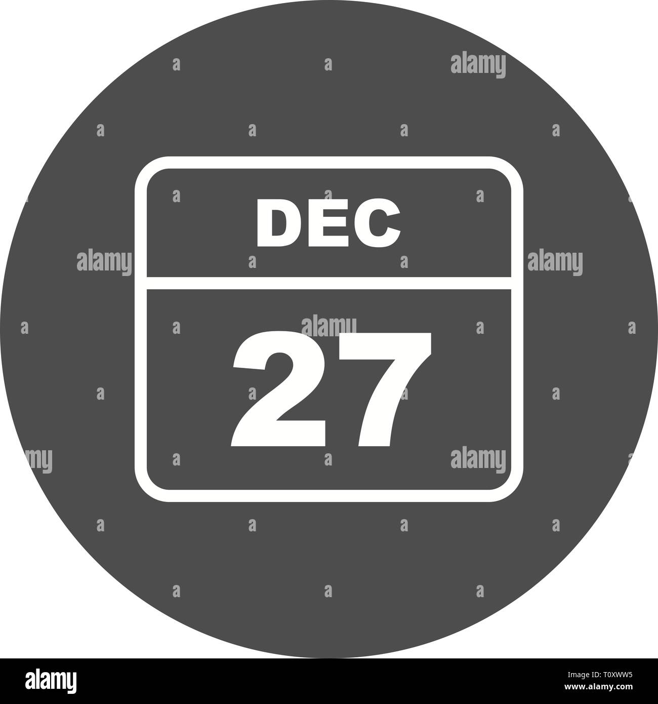 December 27th Date on a Single Day Calendar Stock Photo - Alamy