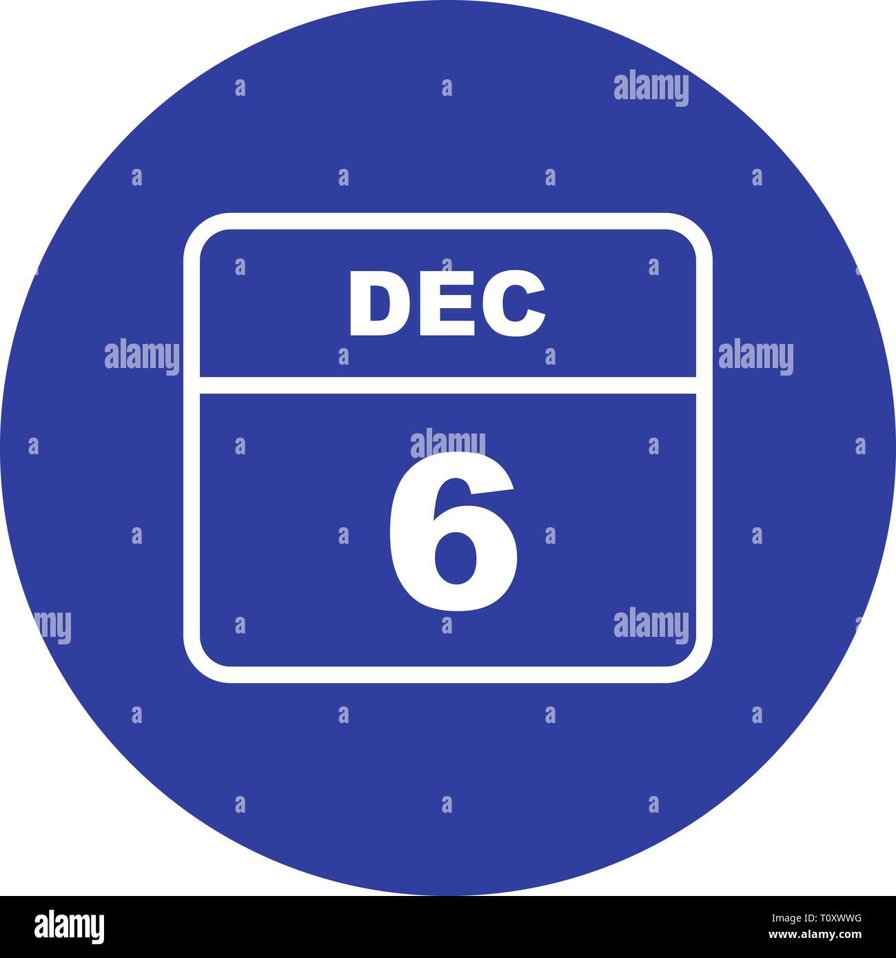 December 6th Date on a Single Day Calendar Stock Photo - Alamy