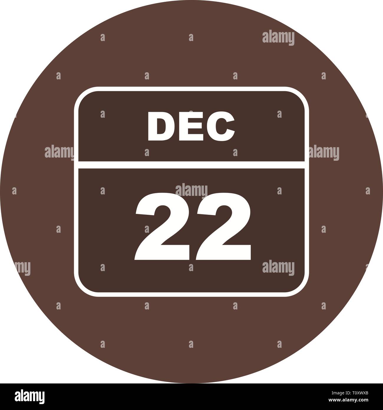 December 22nd Date on a Single Day Calendar Stock Photo - Alamy