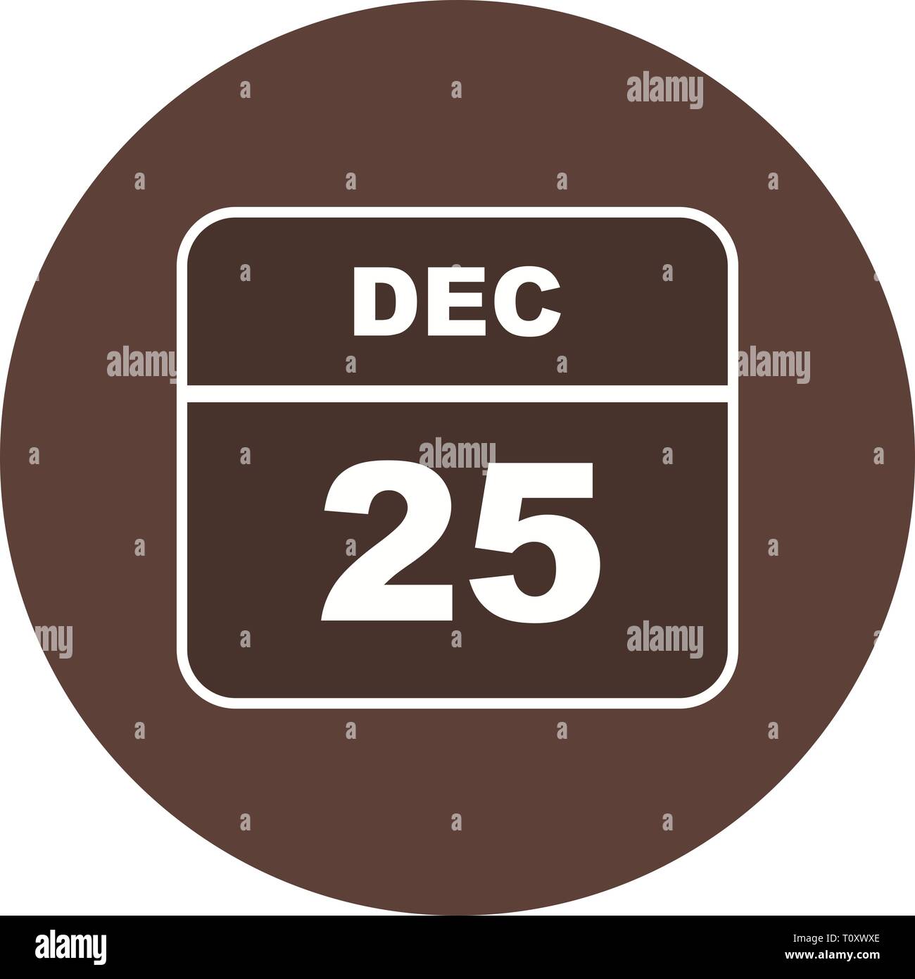 December 25th Date on a Single Day Calendar Stock Photo - Alamy