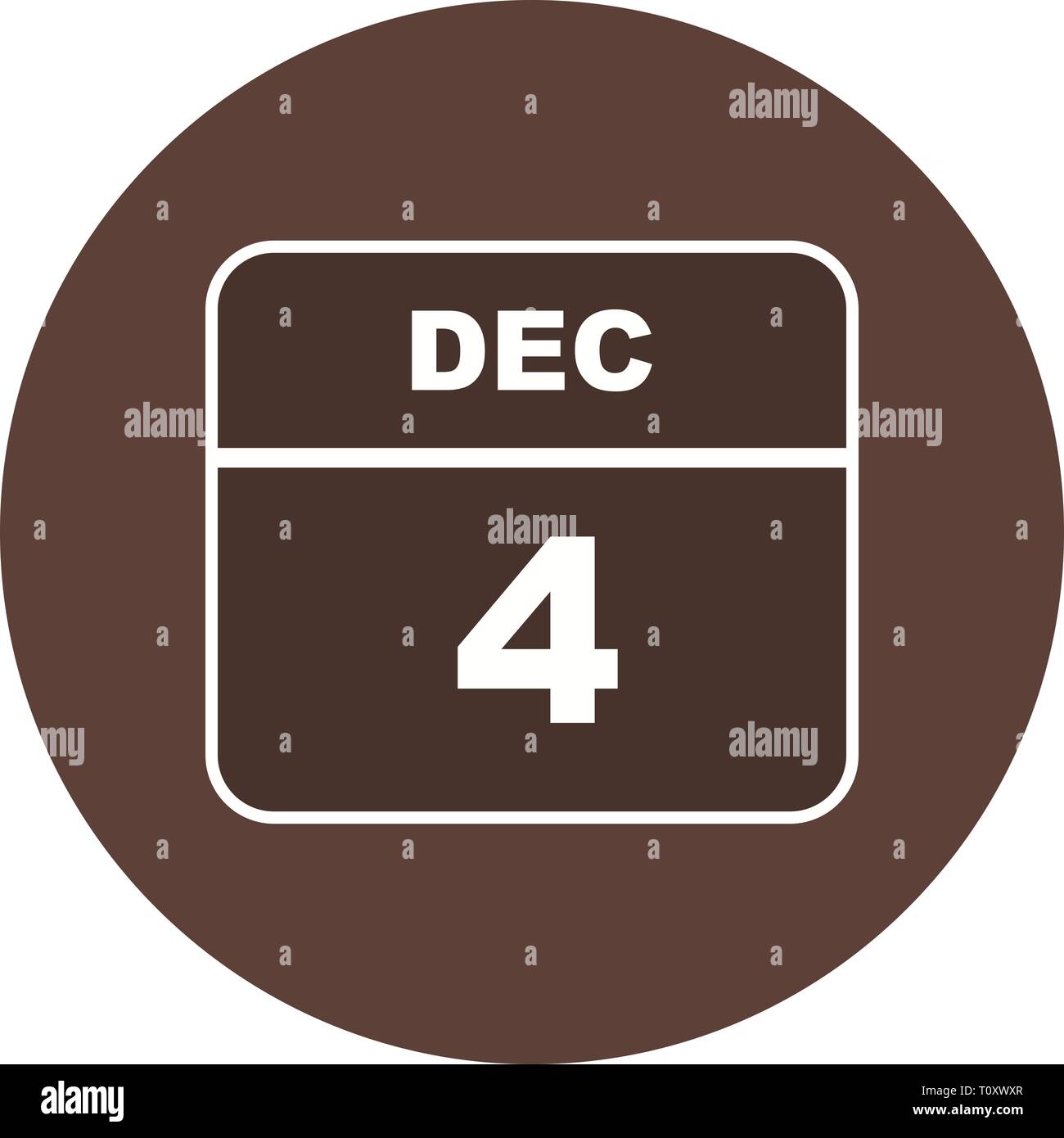 December 4th Date on a Single Day Calendar Stock Photo - Alamy