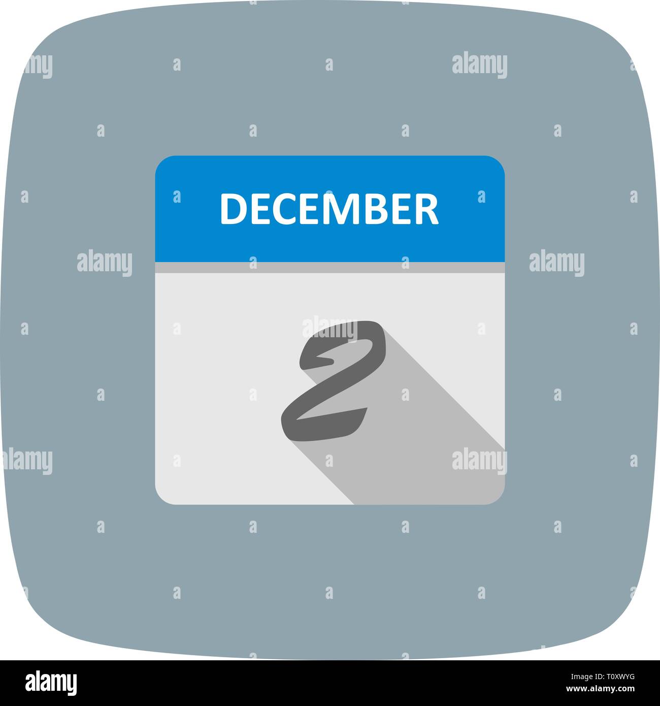 December 2nd Date on a Single Day Calendar Stock Photo - Alamy