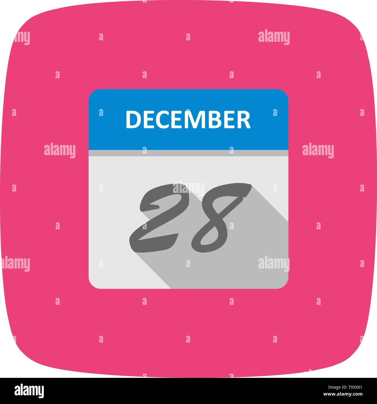December 28th Date on a Single Day Calendar Stock Photo - Alamy
