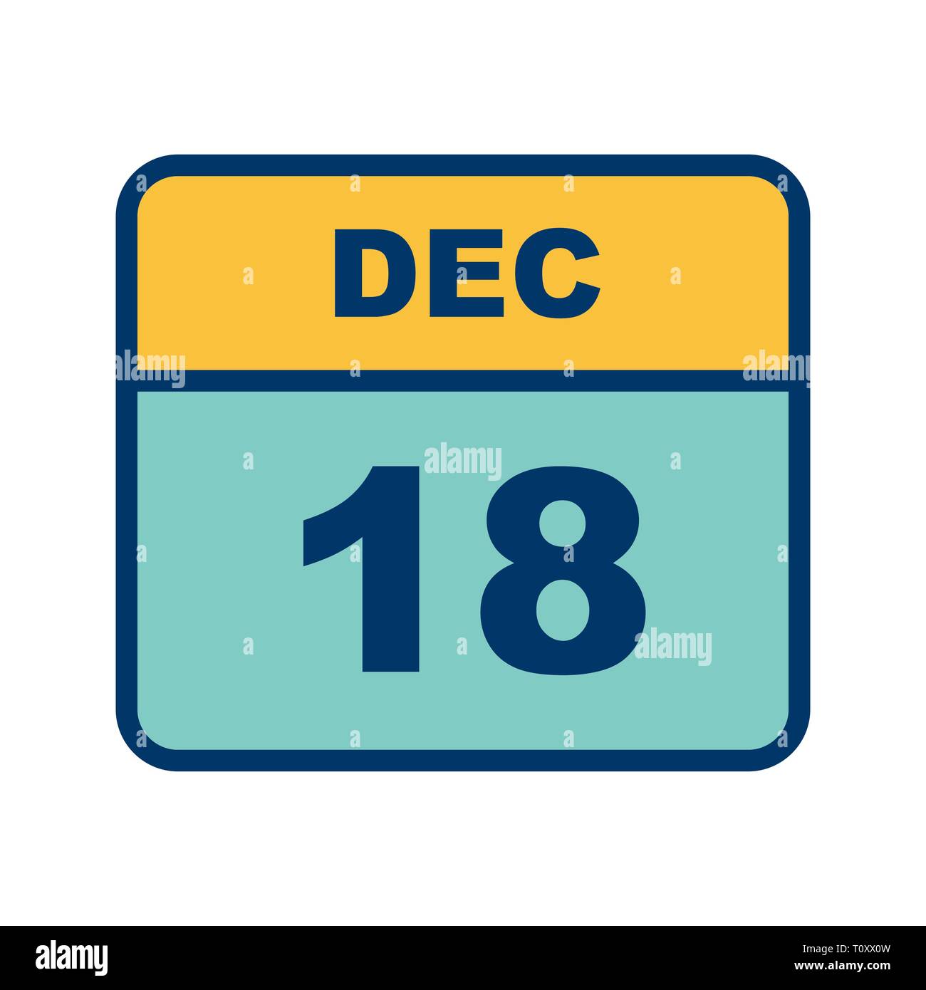 Calendar day on december 18 Cut Out Stock Images & Pictures - Alamy