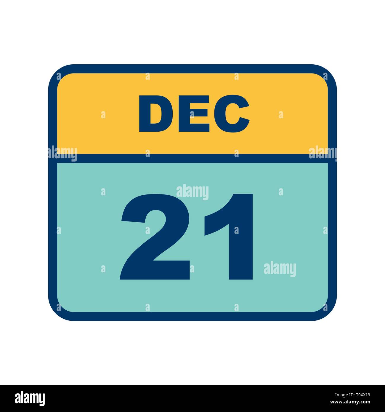 December 21 calendar icon hi-res stock photography and images - Alamy
