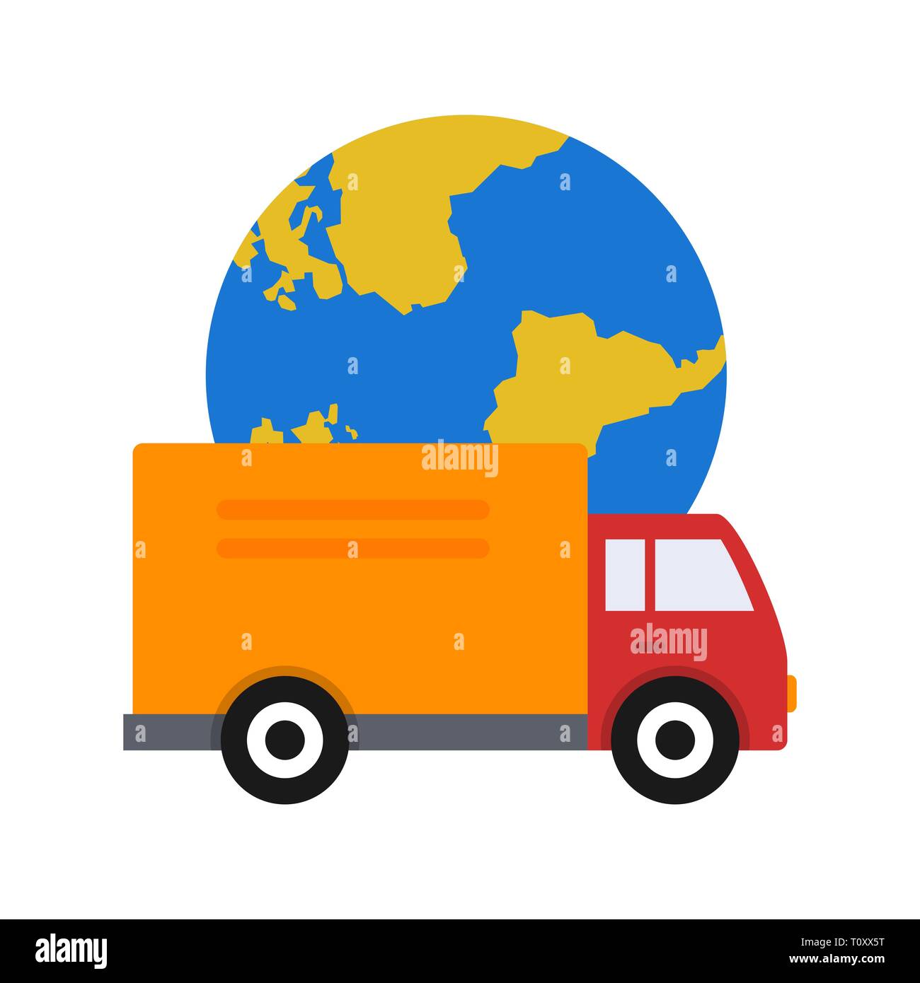 Illustration Global Delivery Icon Stock Photo - Alamy