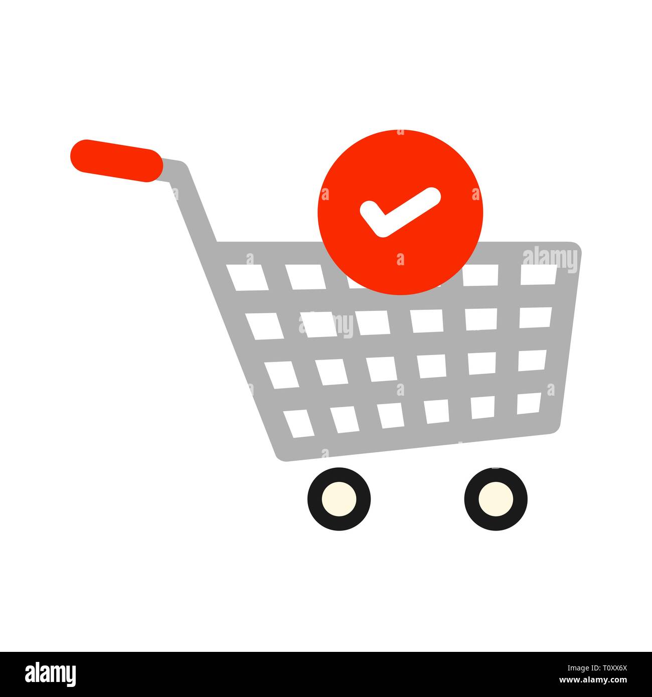 Illustration Verified Cart Items Icon Stock Photo - Alamy