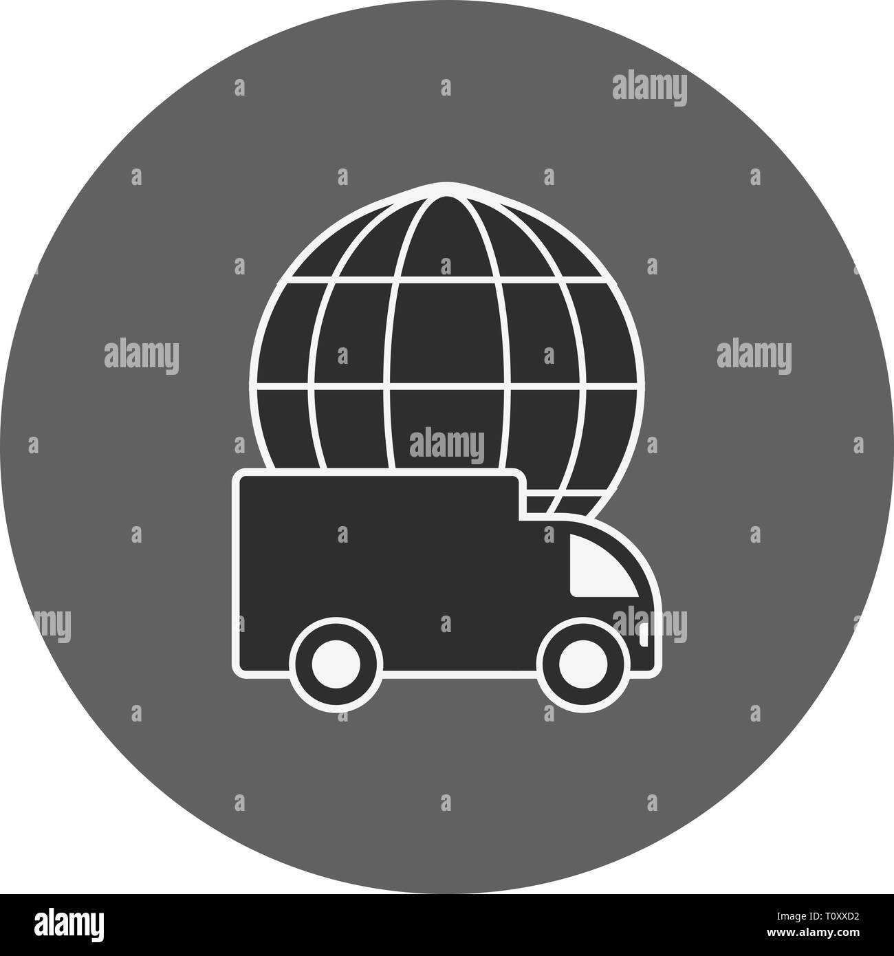 Illustration Global Delivery Icon Stock Photo - Alamy