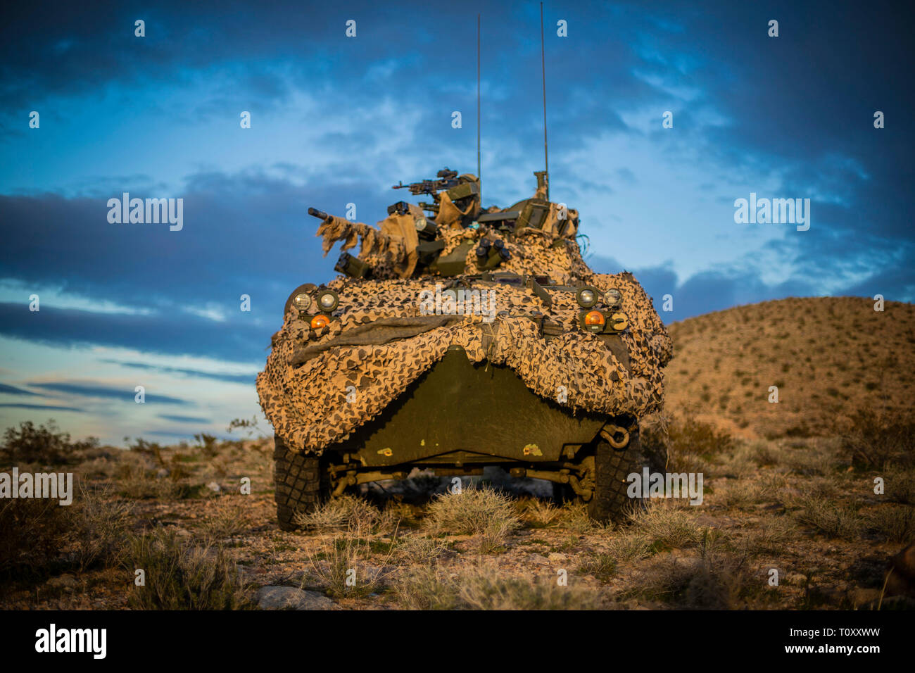 A U.S. Marine Corps Light Armored Vehicle with 2nd Light Armored ...