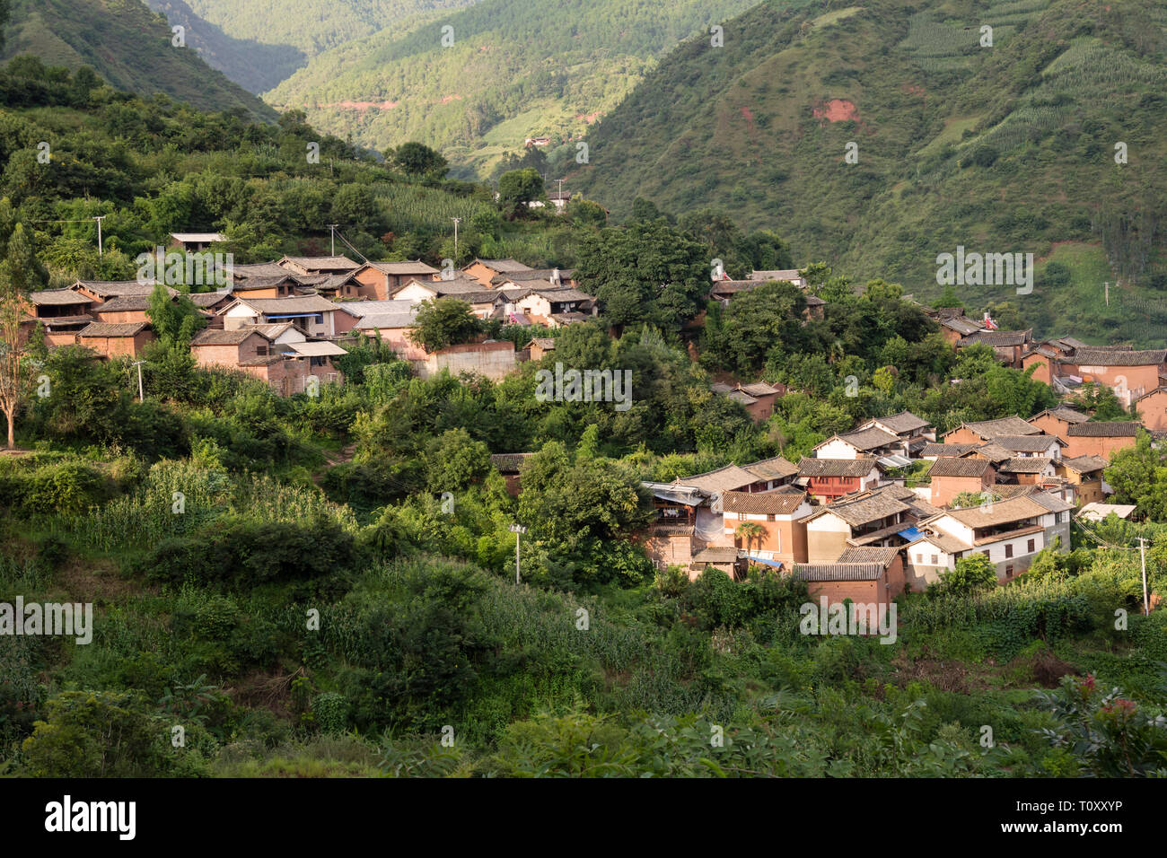 Traditional style Chinese village in remote countryside Stock Photo - Alamy