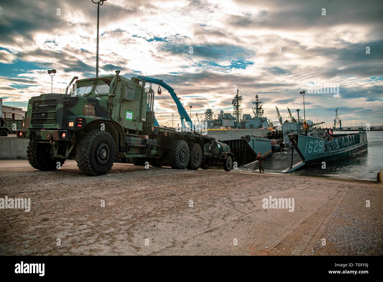 A U.S. Marine Corps Medium Tactical Vehicle Replacement with Marine ...