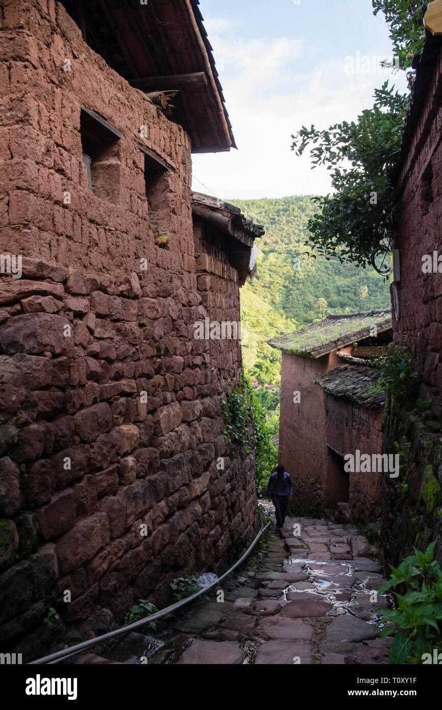 Traditional style Chinese village in remote countryside Stock Photo - Alamy