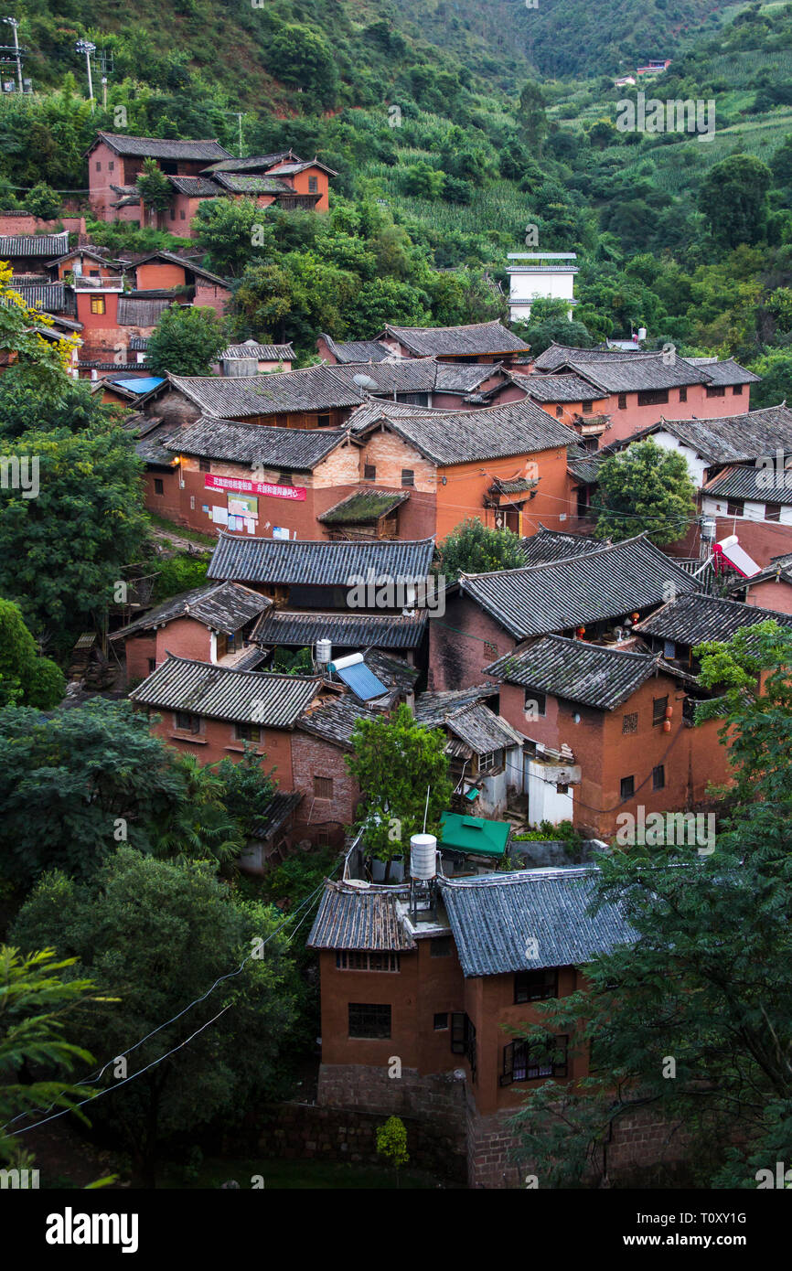 Traditional style Chinese village in remote countryside Stock Photo - Alamy