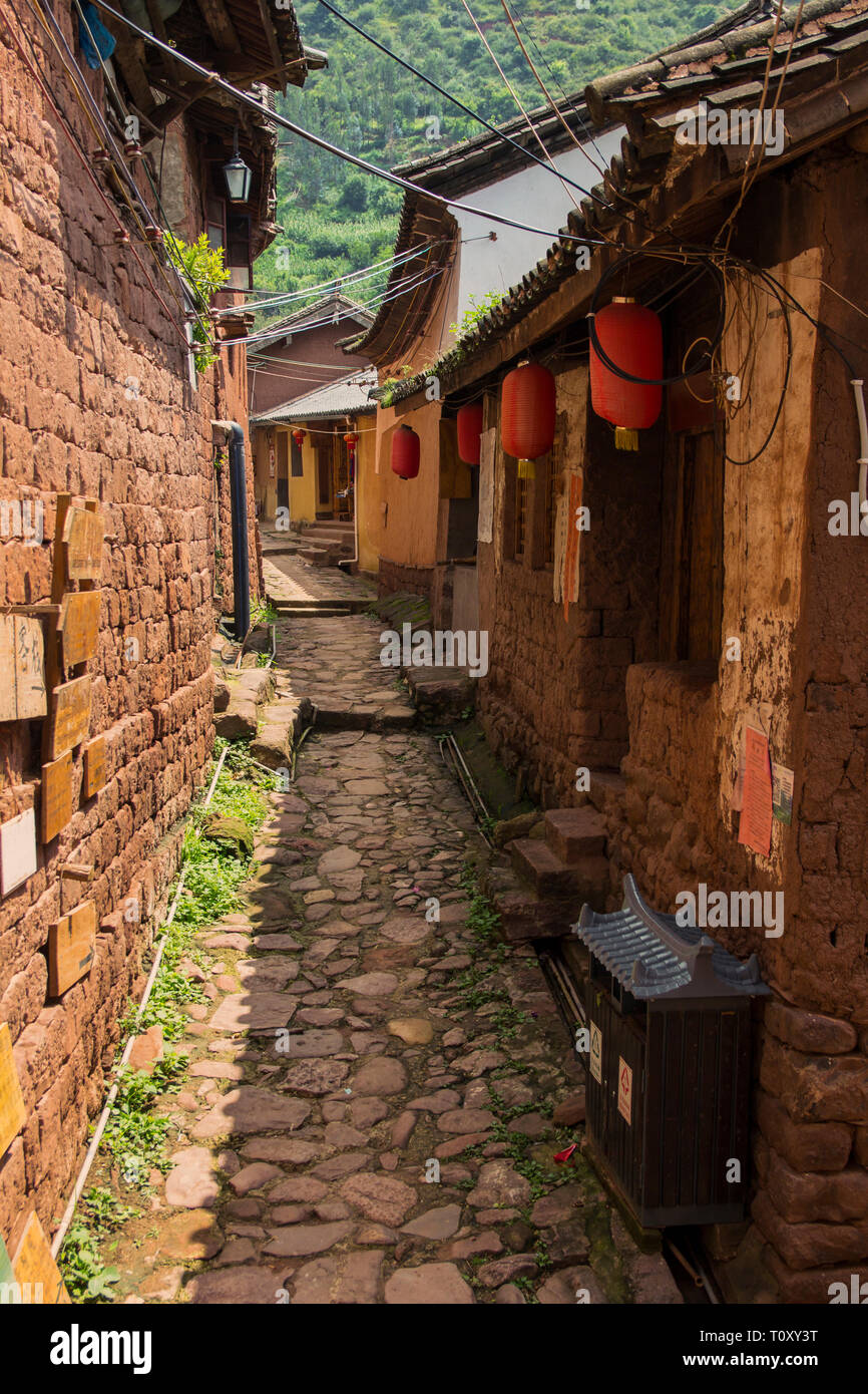 Traditional style Chinese village in remote countryside Stock Photo - Alamy