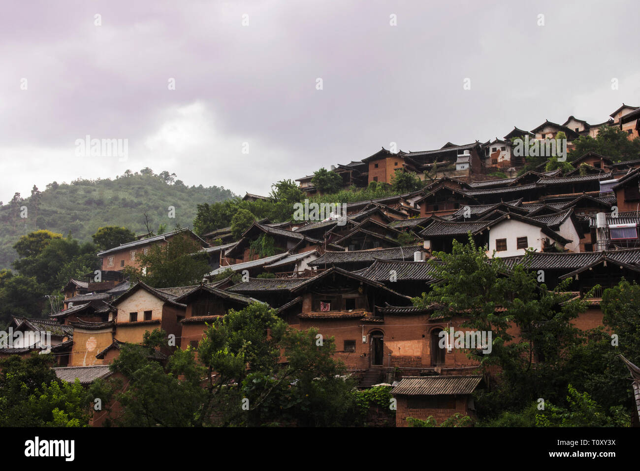 Traditional style Chinese village in remote countryside Stock Photo - Alamy