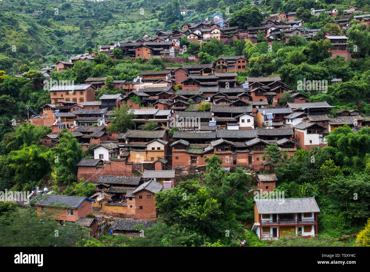 Traditional style Chinese village in remote countryside Stock Photo Alamy