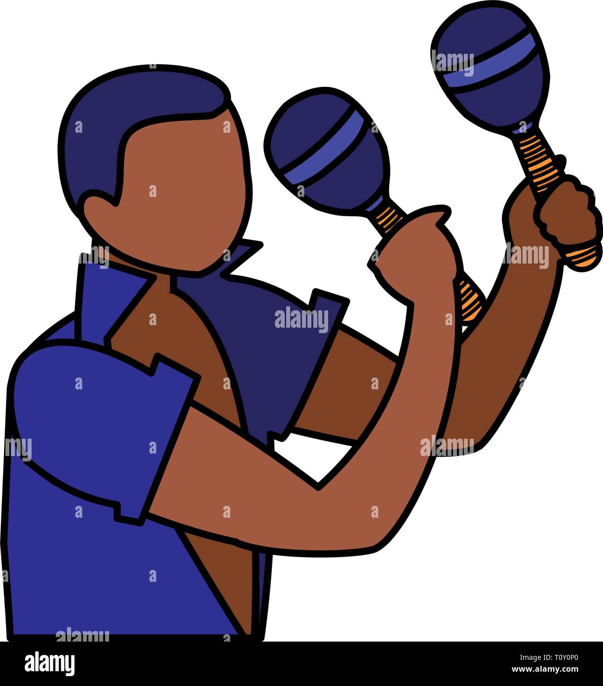 black tropical musician playing maracas character vector illustration ...