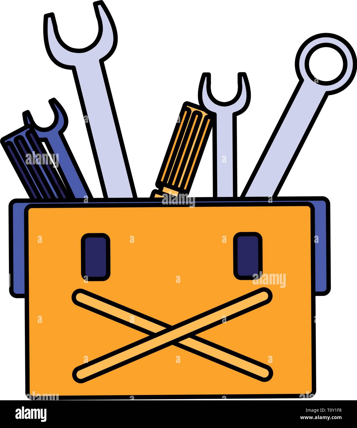 tools box mechanic with wrench keys vector illustration design Stock ...